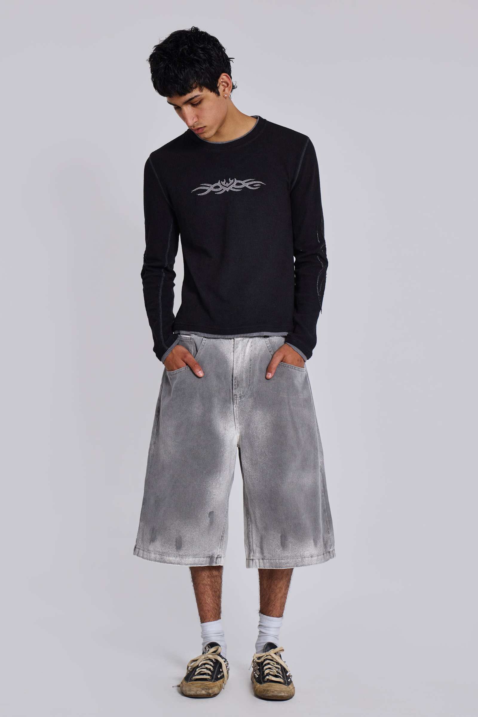 Tar Wash Colossus Jorts | Jaded London | Clothing