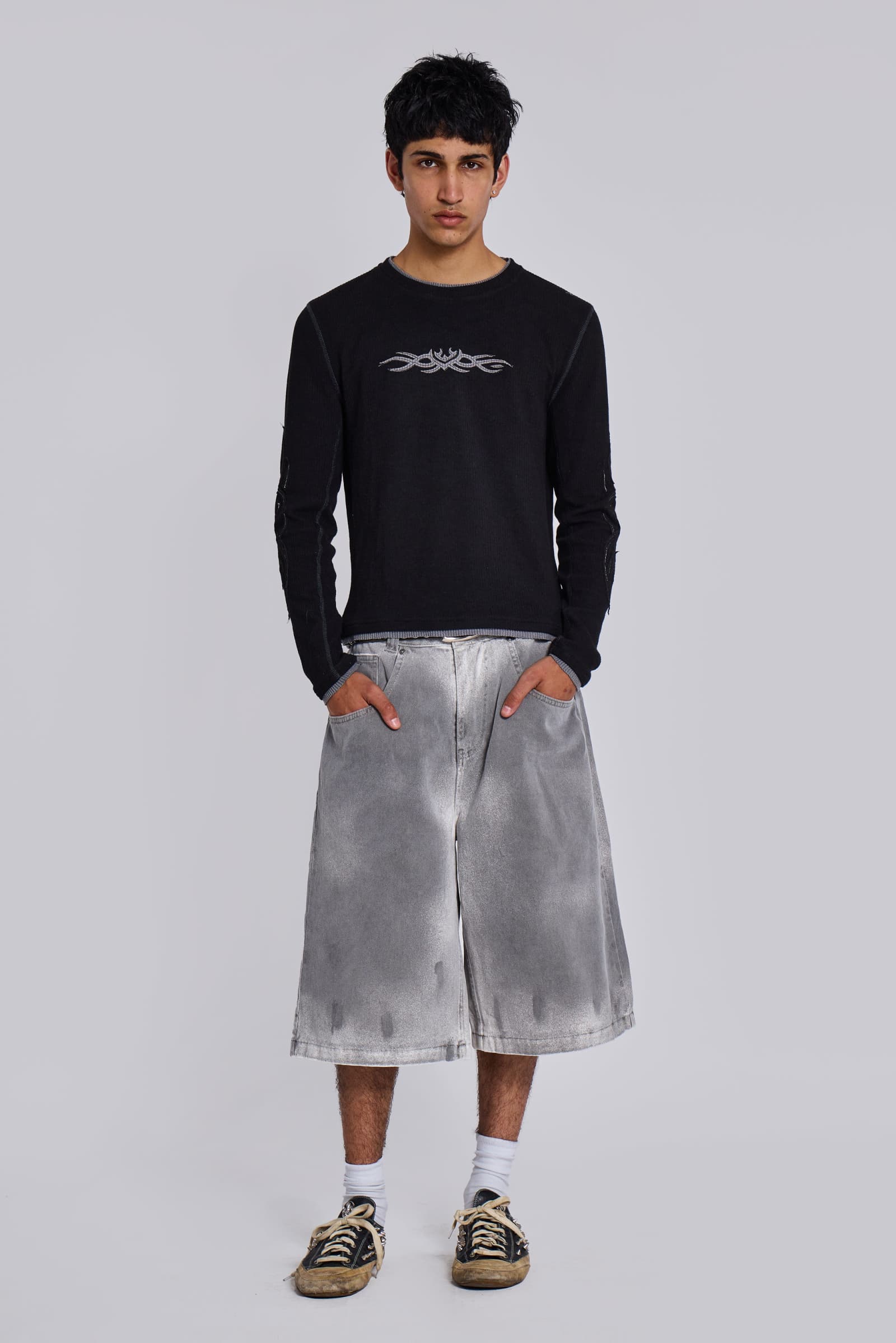 Tar Wash Colossus Jorts | Jaded London | Clothing