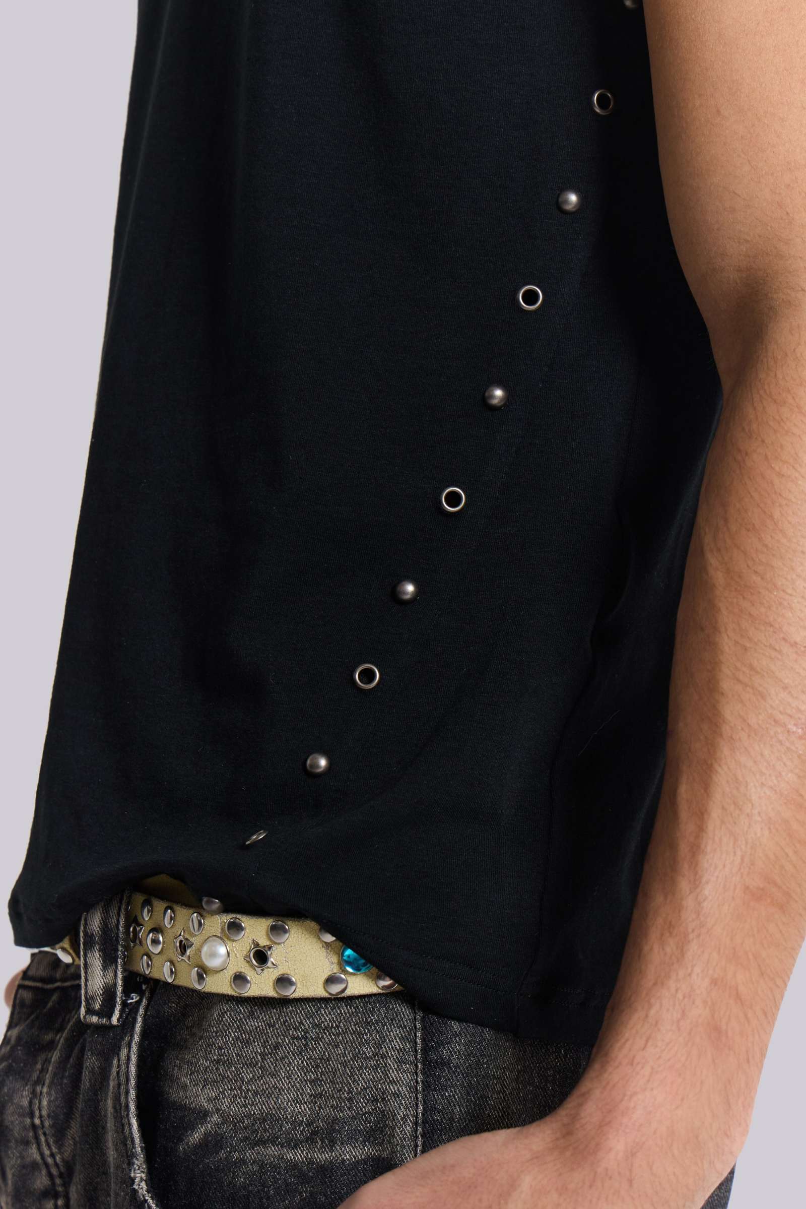 Shop Studded Black Mist Tee | Jaded London | Clothing