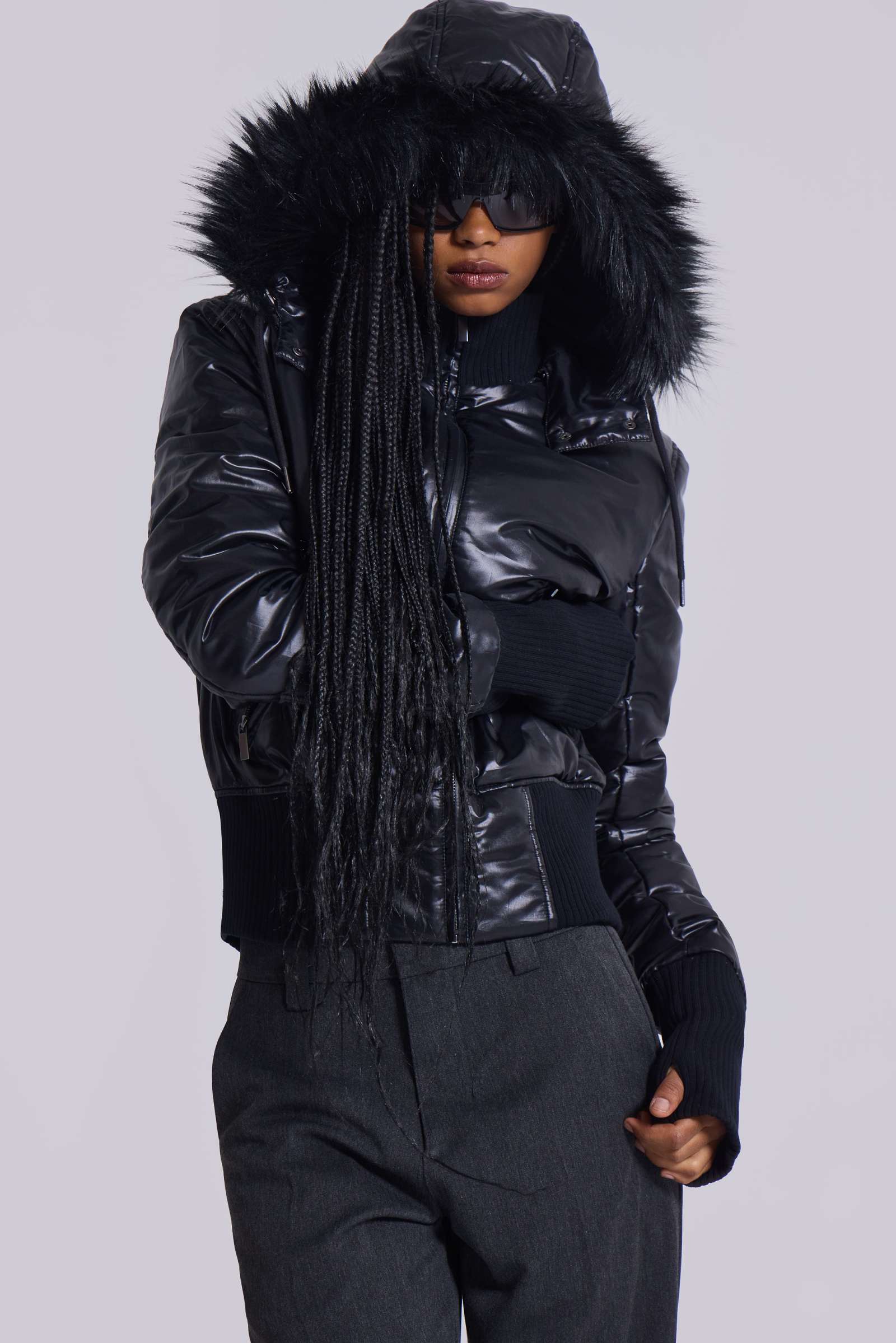 Black Mercury Puffer Jacket | Jaded London