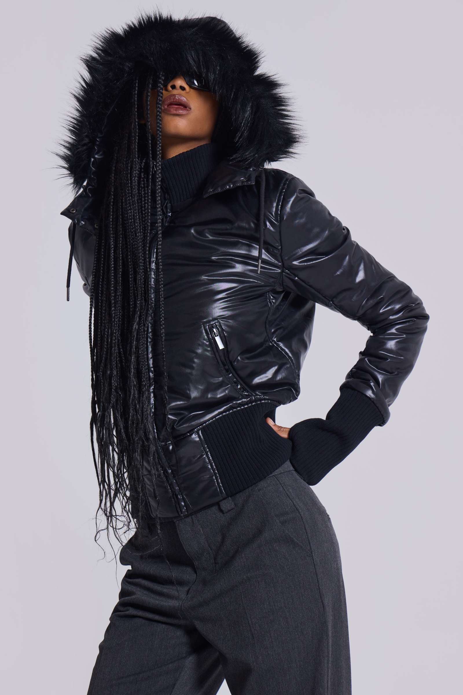 Black Mercury Puffer Jacket | Jaded London