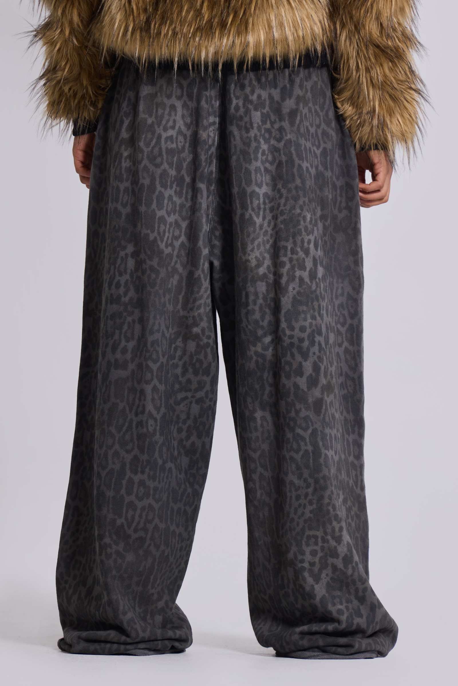 Shop Charcoal Leopard Monster Joggers | Jaded London | Clothing
