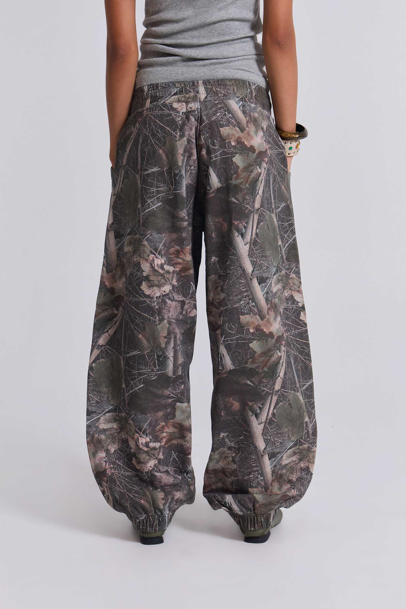 Woodland Camo Baggy Cuffed Monster Joggers | Jaded London | Clothing