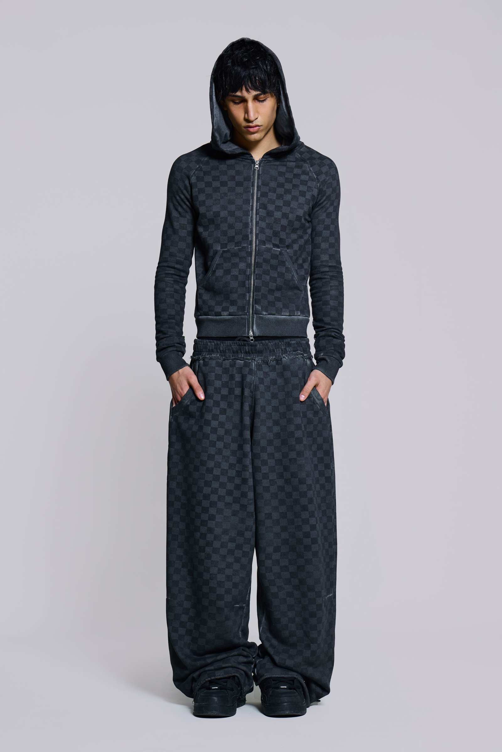 Checkerboard Mini Monster Hoodie | Jaded London | Clothing