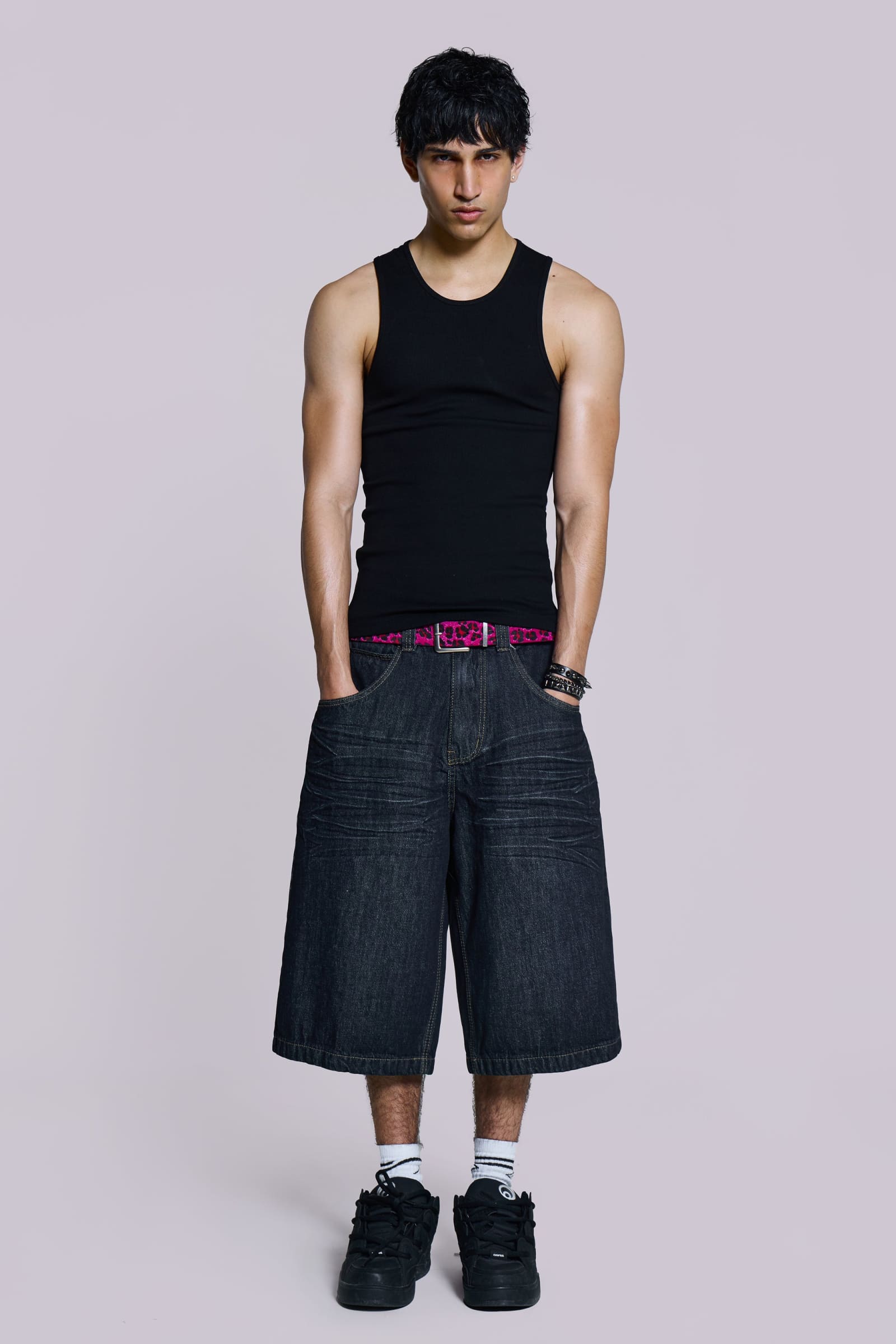 Creased Indigo Colossus Jorts | Jaded London