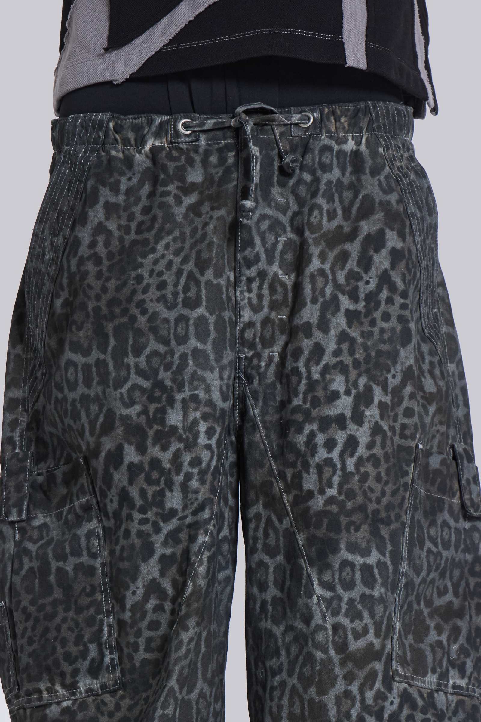 Charcoal Leopard Parachute Pants | Jaded London | Clothing