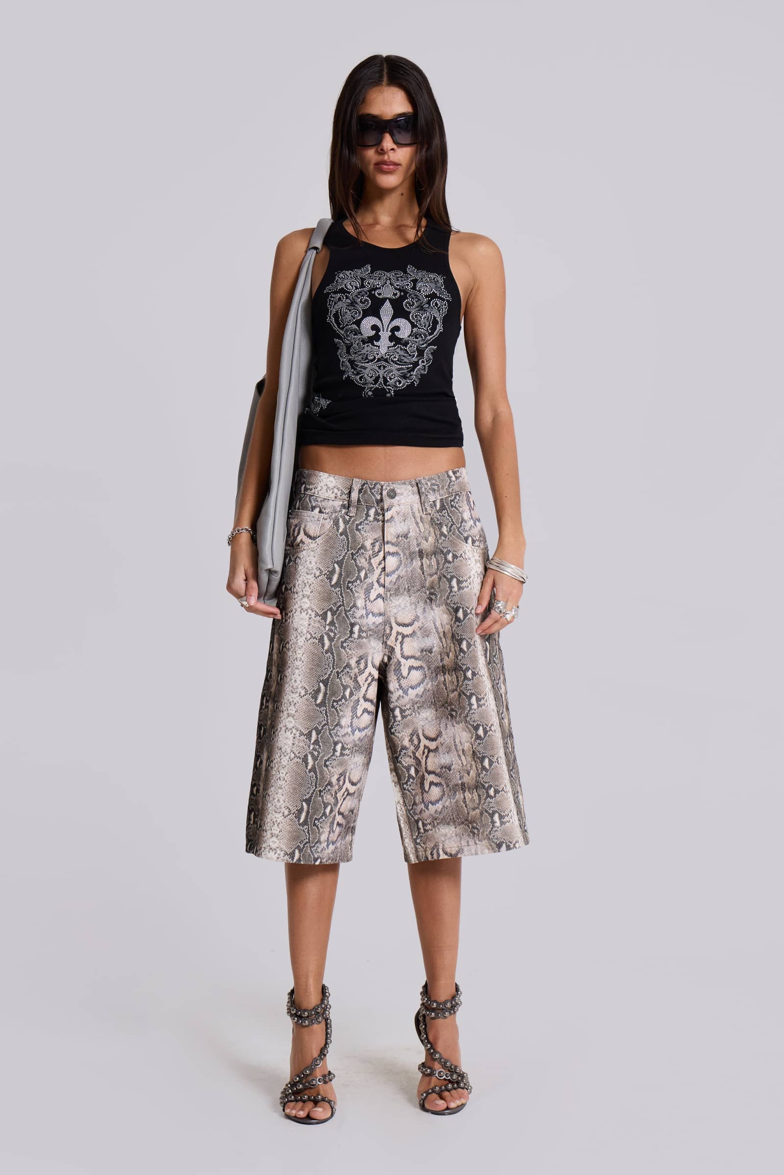 Shop Boa Snake Print Colossus Jorts | Jaded London | Clothing