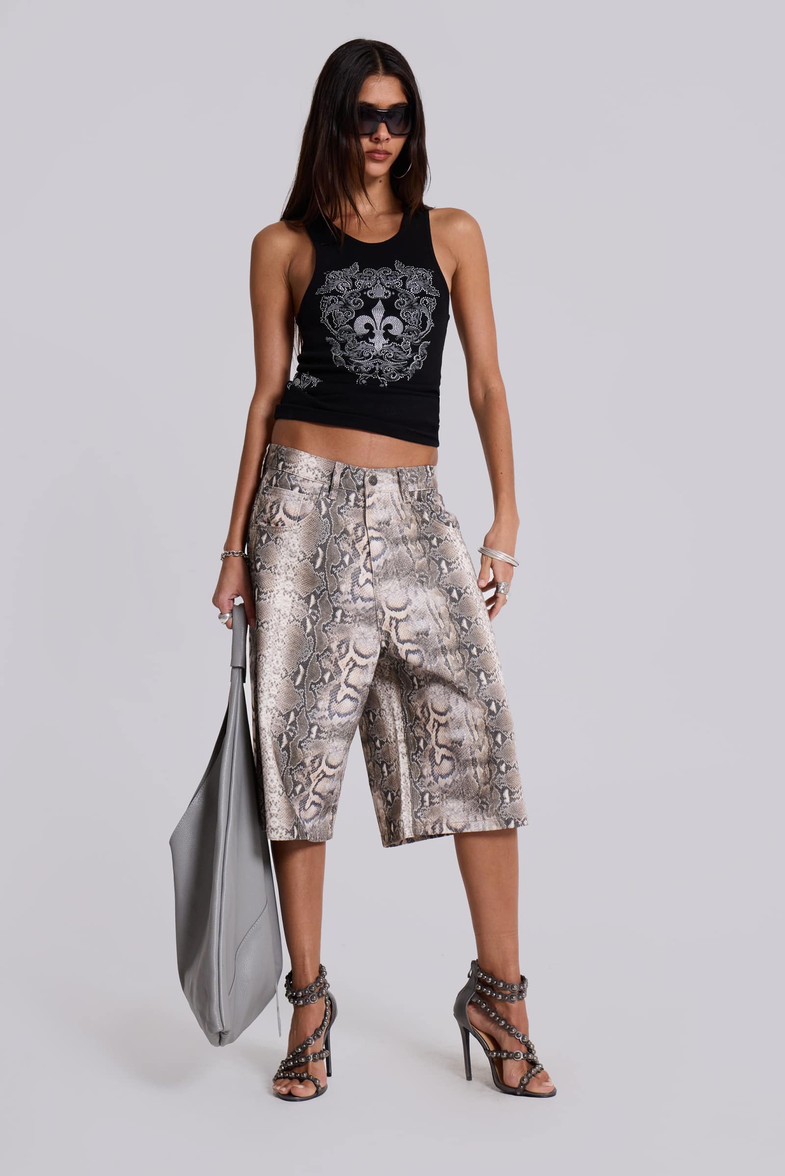 Shop Boa Snake Print Colossus Jorts | Jaded London | Clothing