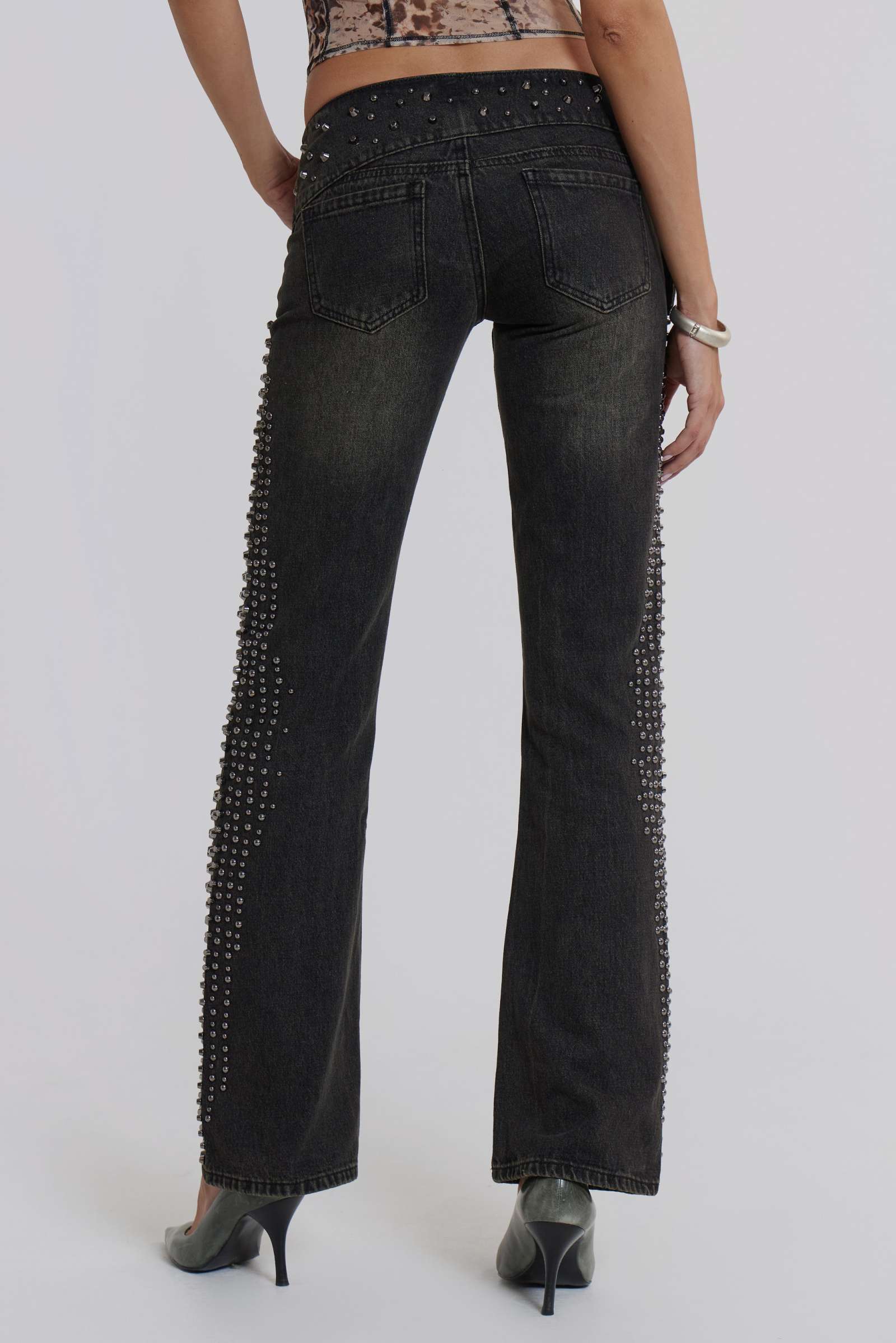 Shop Studded Up Denim Jeans | Jaded London | Clothing