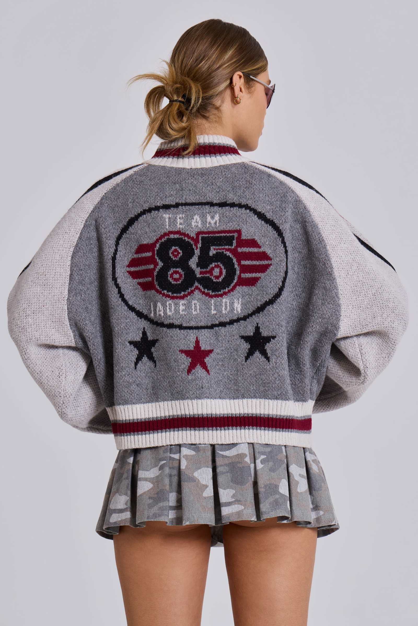Team 85 Knitted Bomber Jacket | Jaded London | Clothing