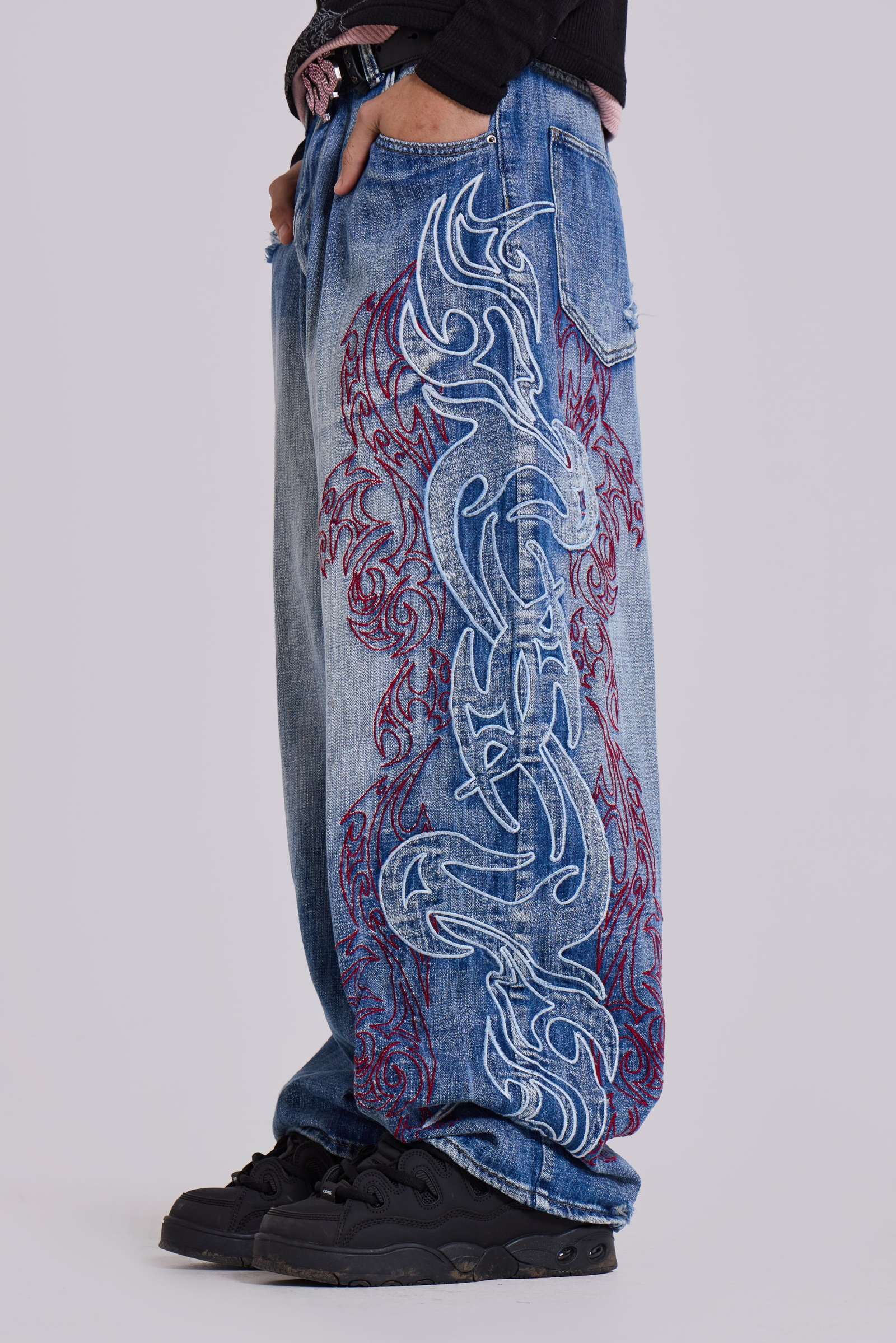 Layered Tribal XL Colossus Jeans | Jaded London | Clothing