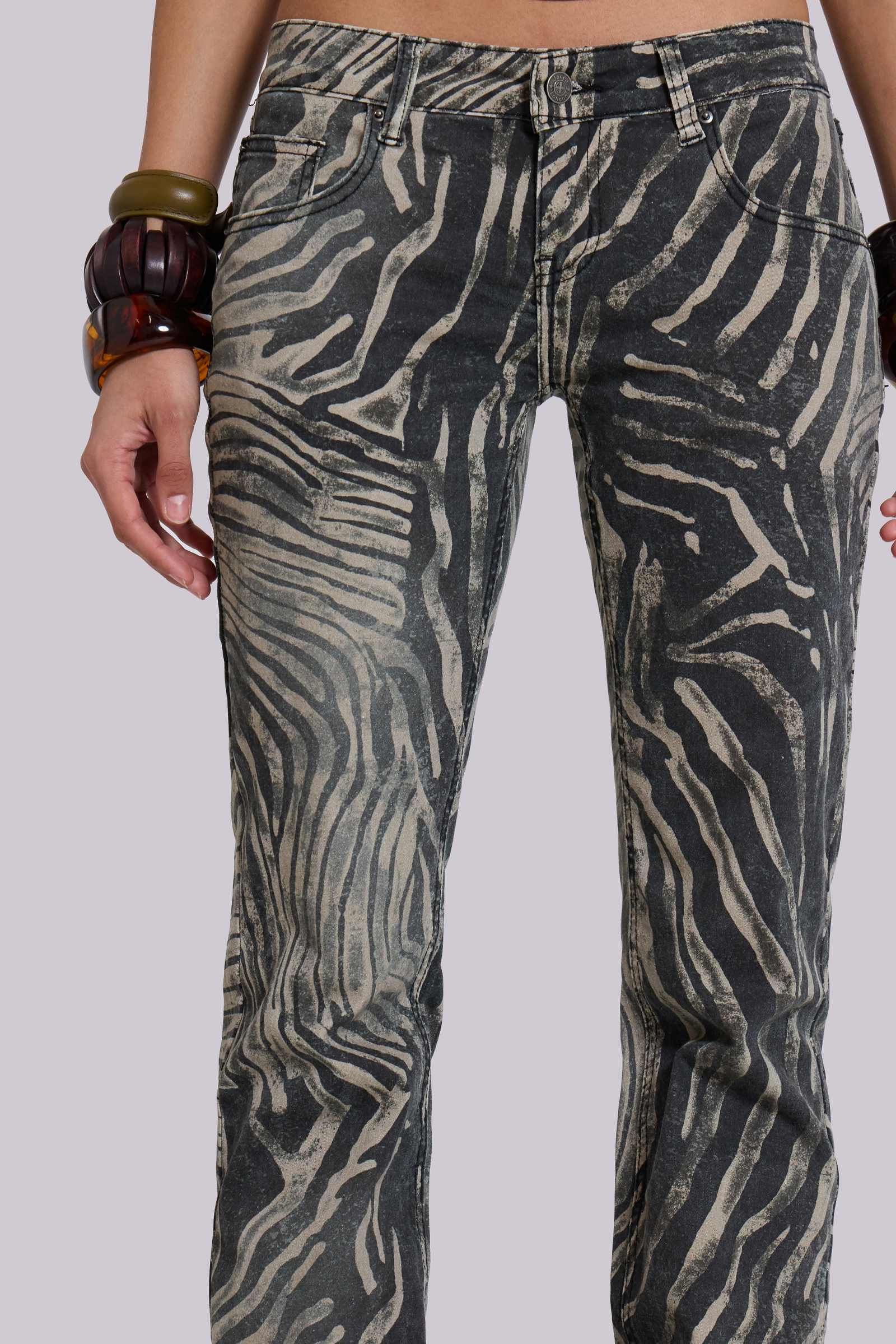 Leona Bootcut Cooper Jeans in Zebra | Jaded London | Clothing