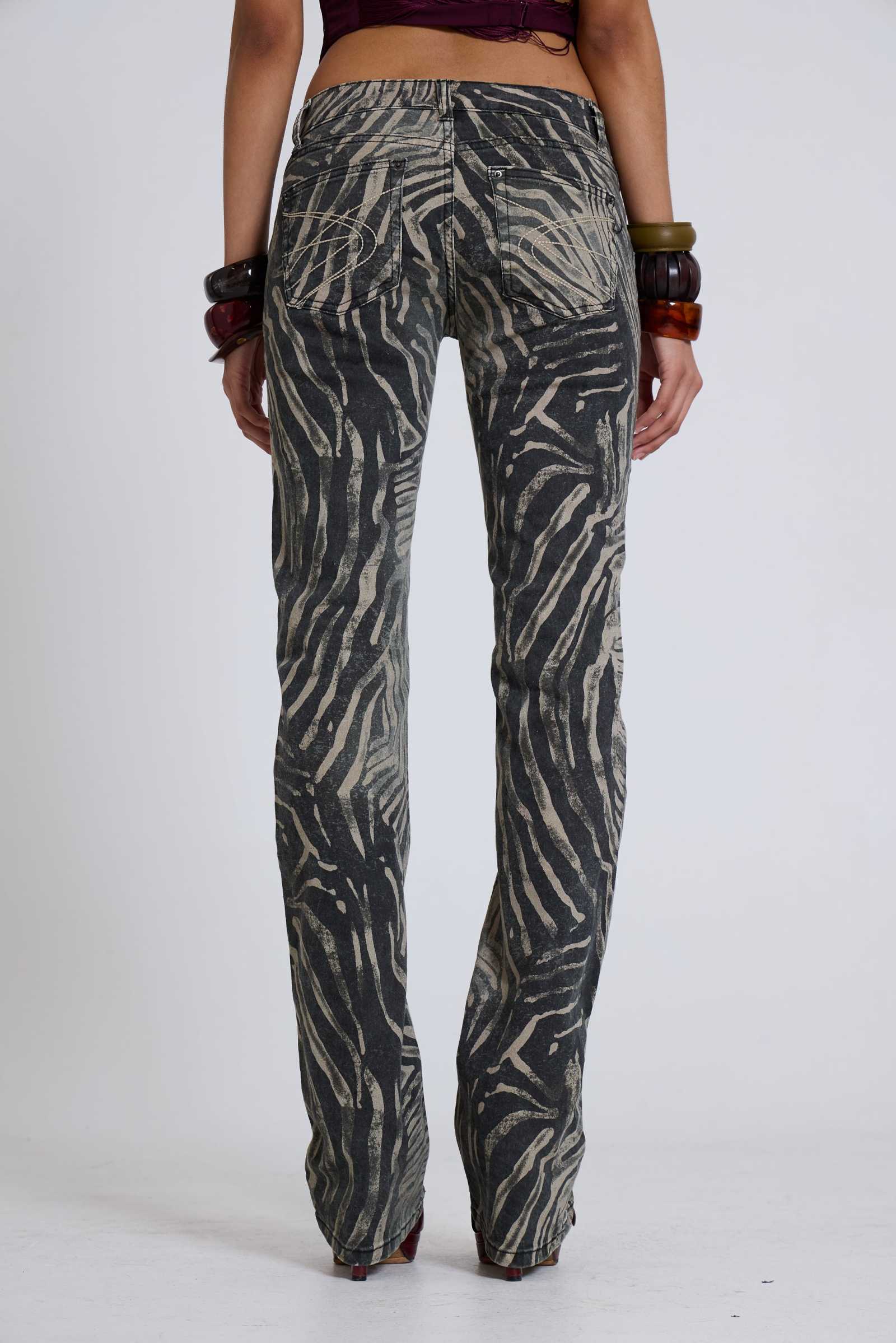 Leona Bootcut Cooper Jeans in Zebra | Jaded London | Clothing