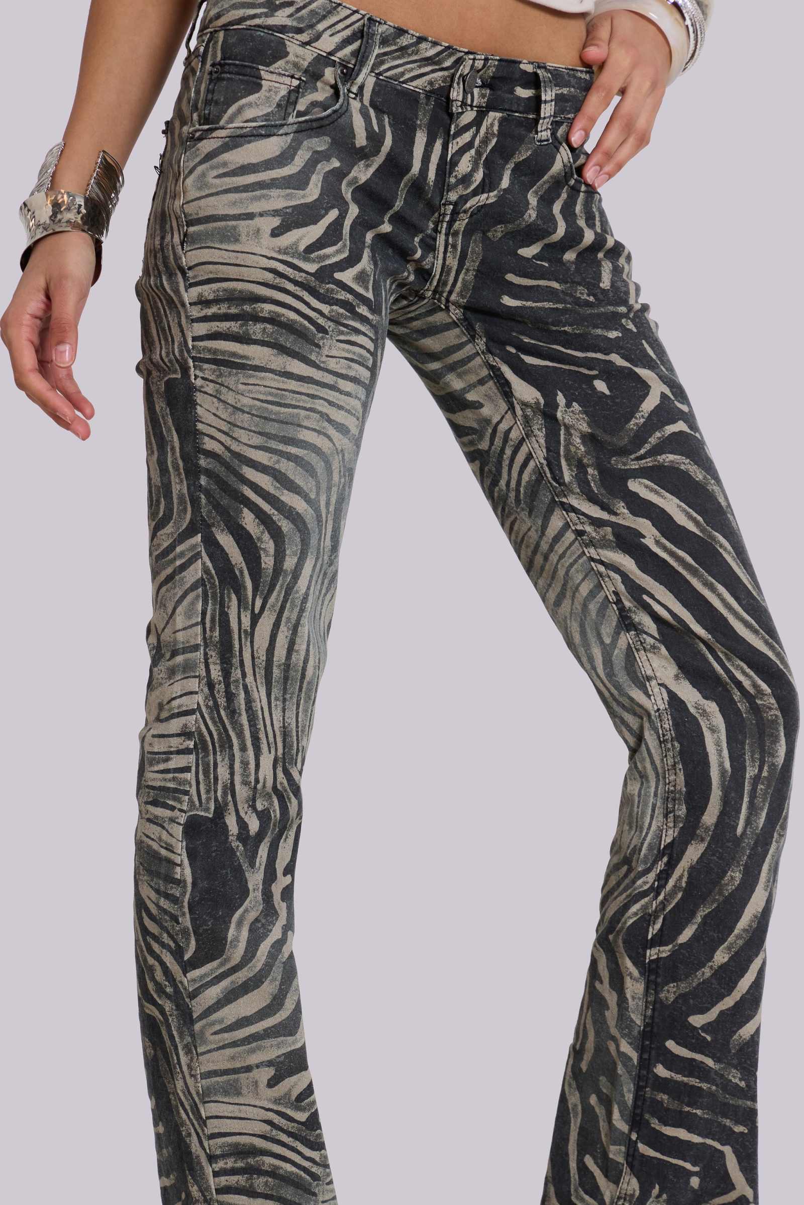Leona Bootcut Cooper Jeans in Zebra | Jaded London | Clothing