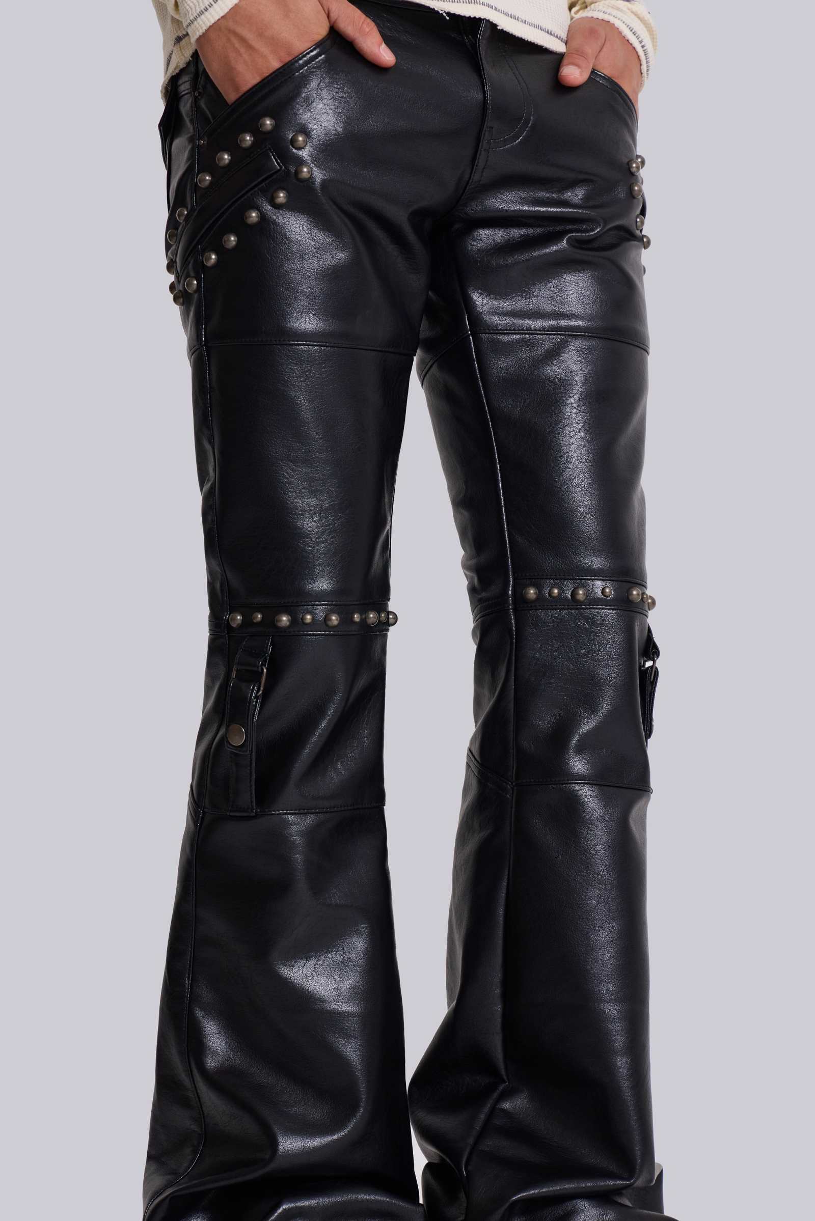 Carbon Studded Drift Bootcut Trousers | Jaded London | Clothing