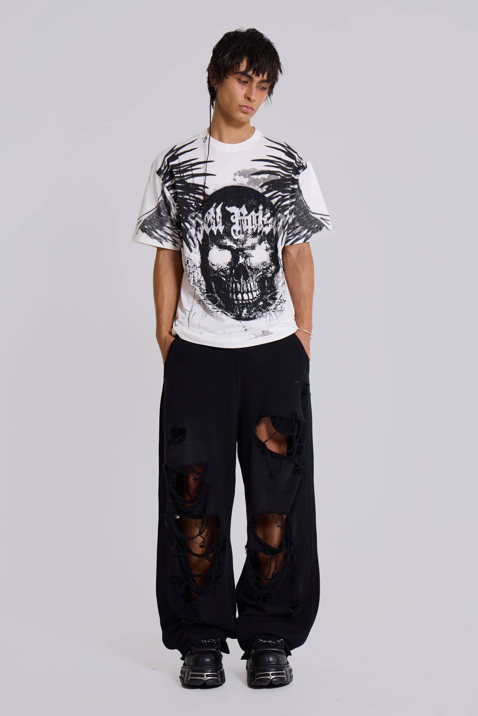Distressed Black Loopback Monster Joggers | Jaded London | Clothing