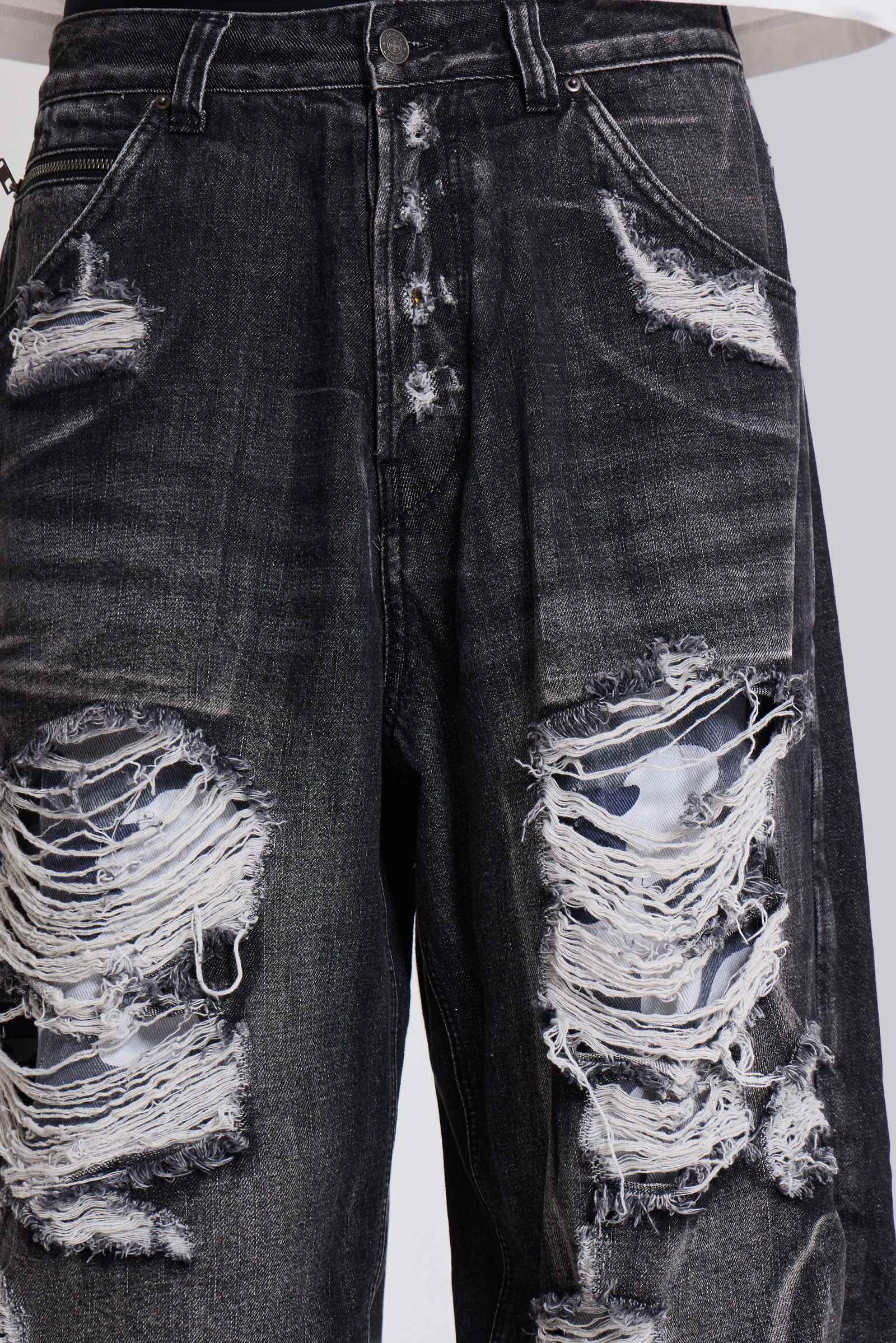 Double Layer Denim Camo XL Colossus Jeans | Jaded London | Clothing