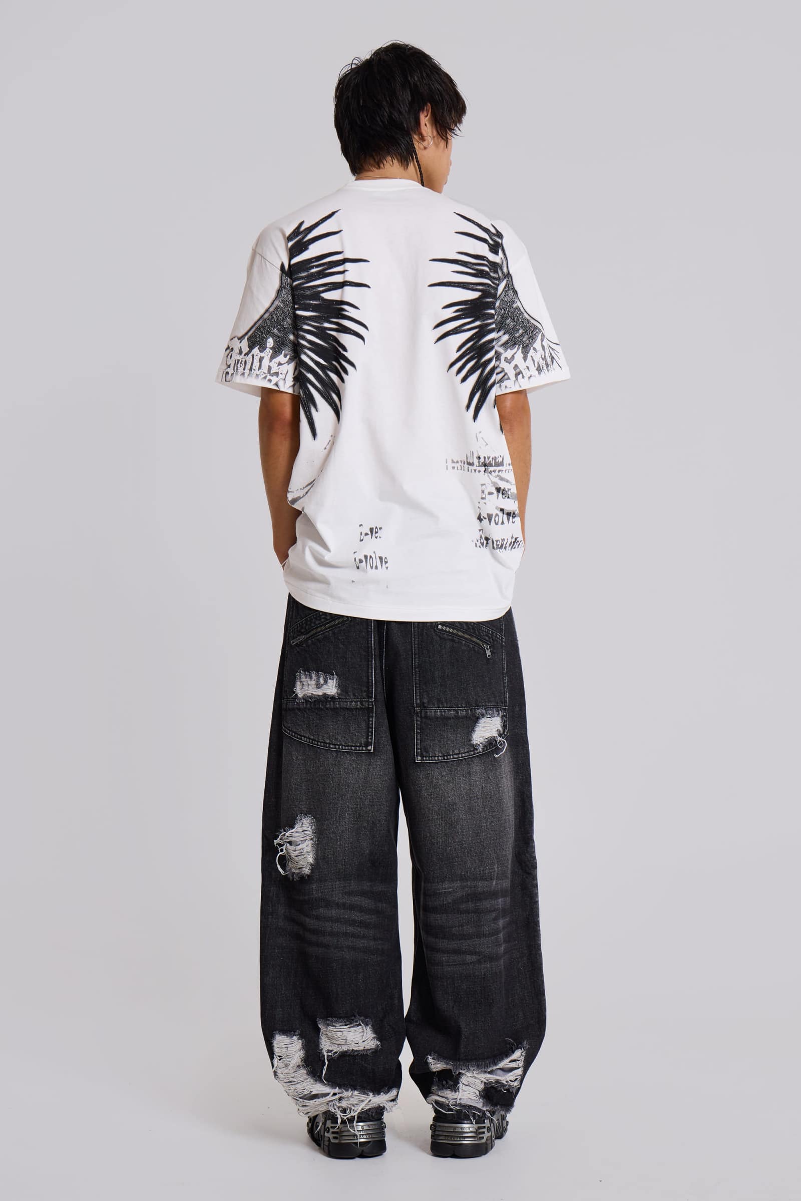 Double Layer Denim Camo XL Colossus Jeans | Jaded London | Clothing
