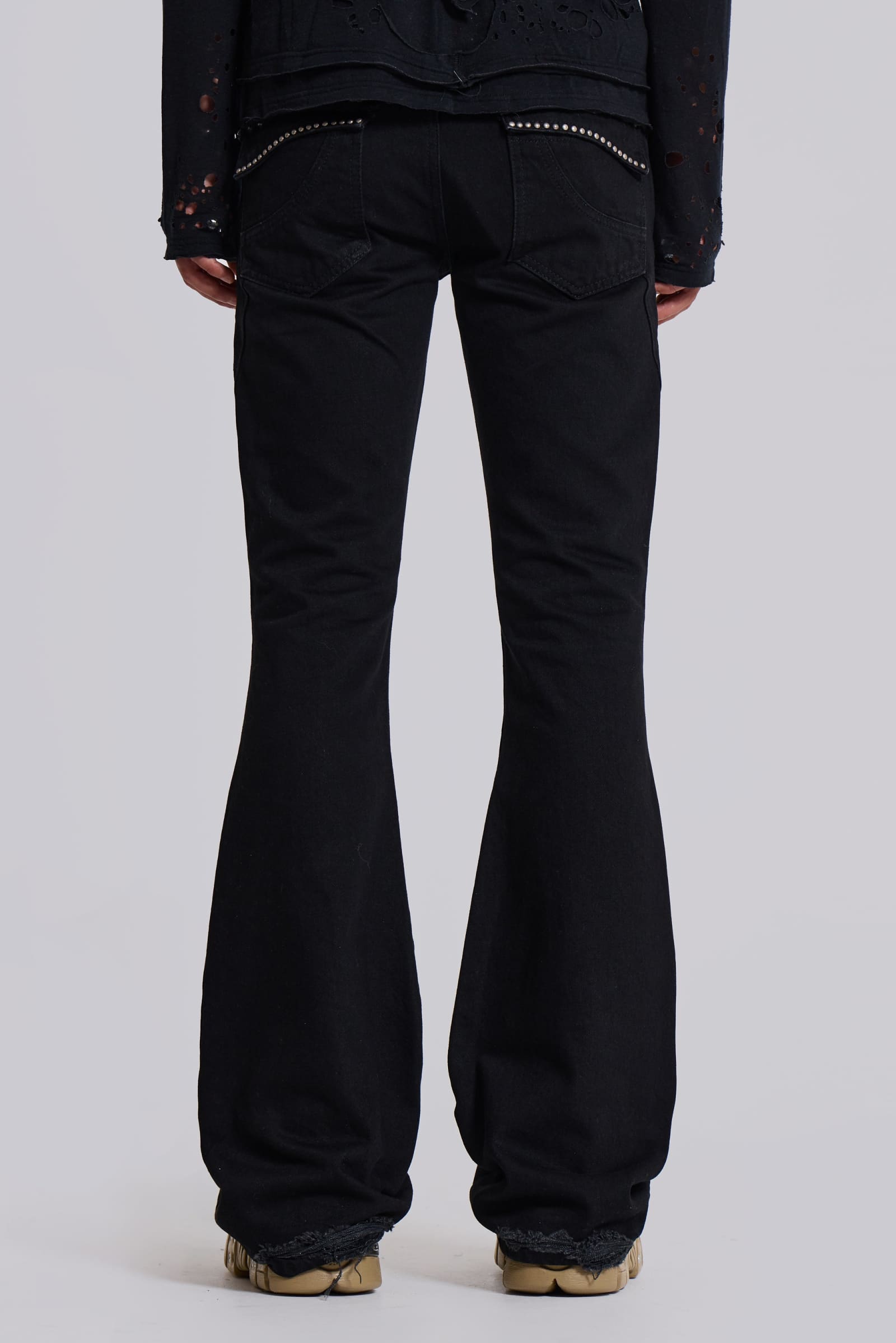 Jet Studded Drift Bootcut Jeans | Jaded London | Clothing