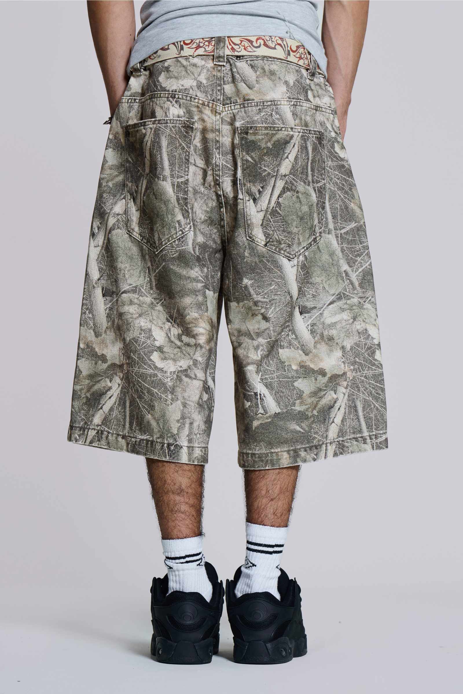 Woodland Camo Colossus Jorts | Jaded London