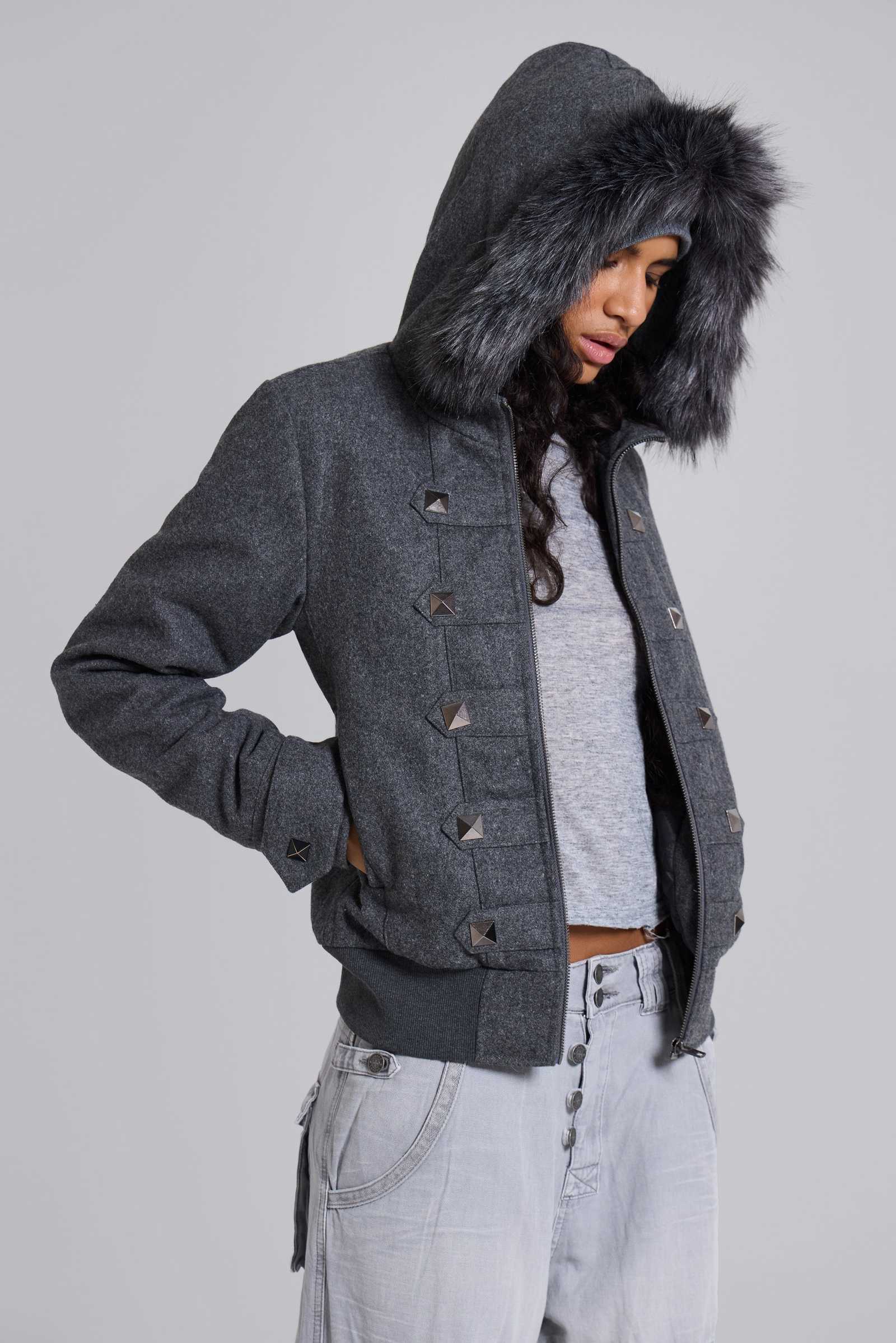 Marl Drummer Hooded Jacket | Jaded London | Women's