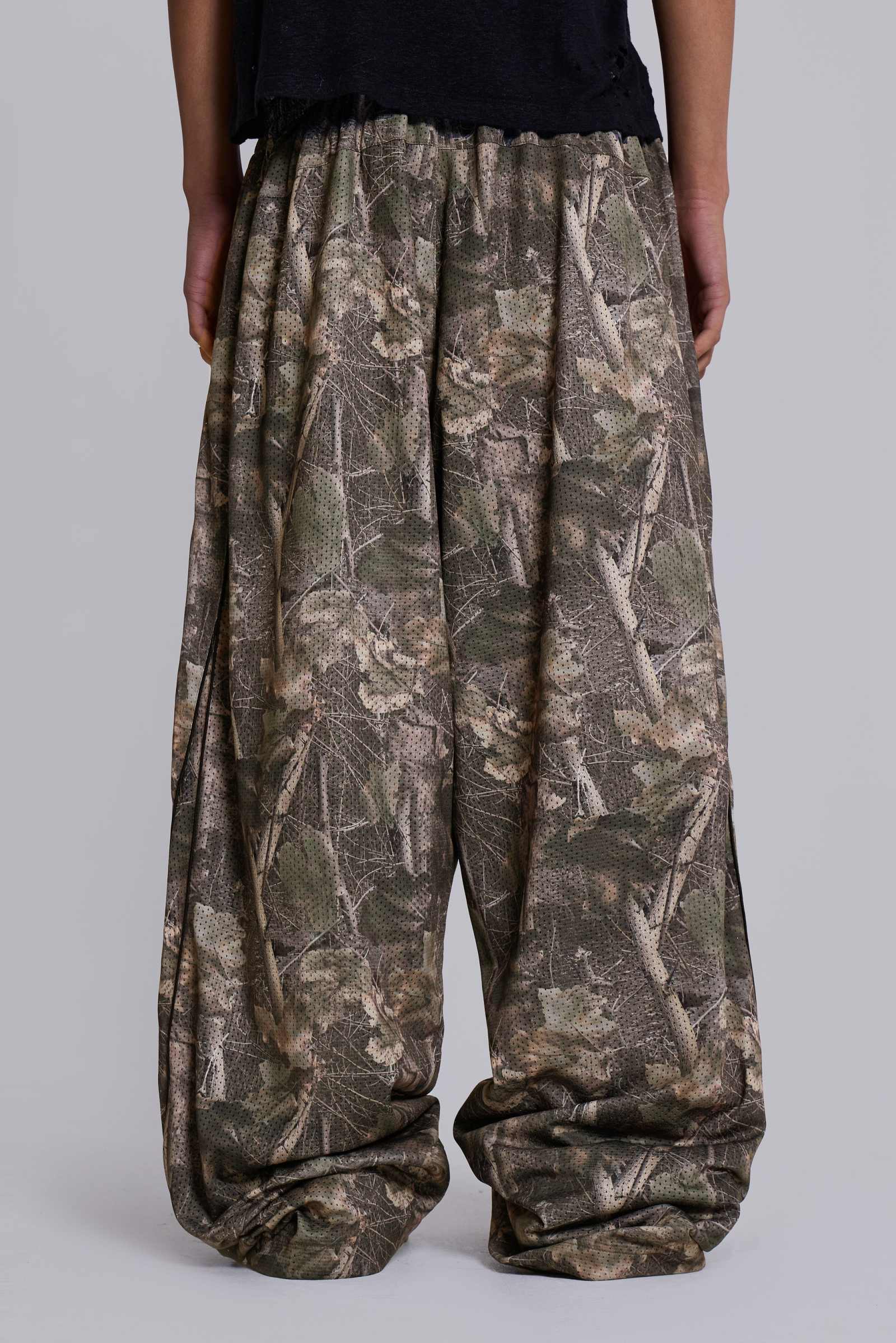 Forest Camo Mesh Vapor Tracksuit Bottoms | Jaded London | Clothing