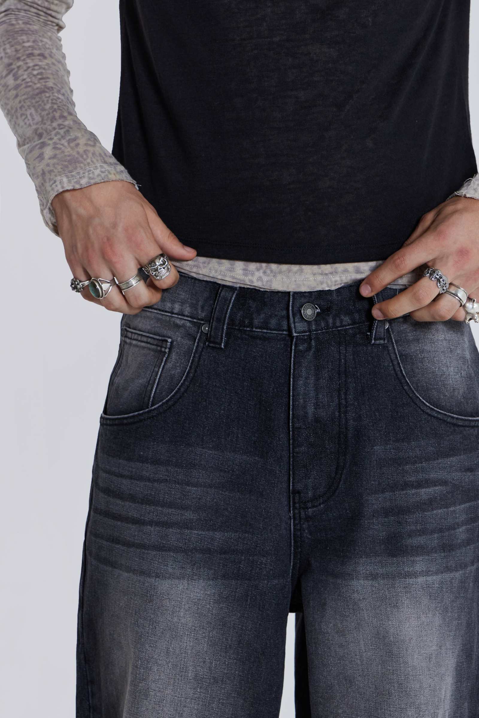 Shop Washed Black Colossus Jeans | Jaded London | Clothing