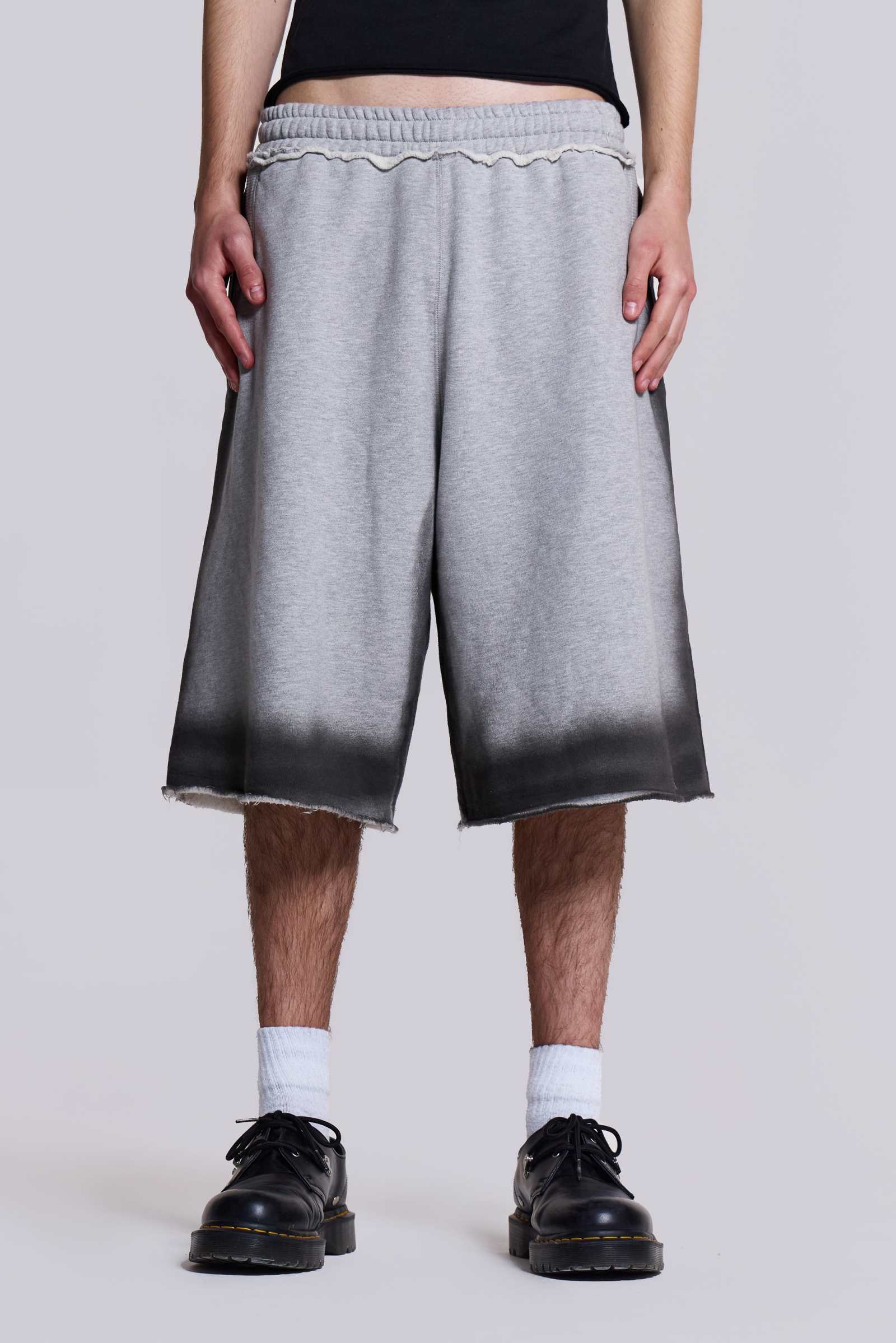 Shop Grey Spray Monster Shorts | Jaded London | Clothing