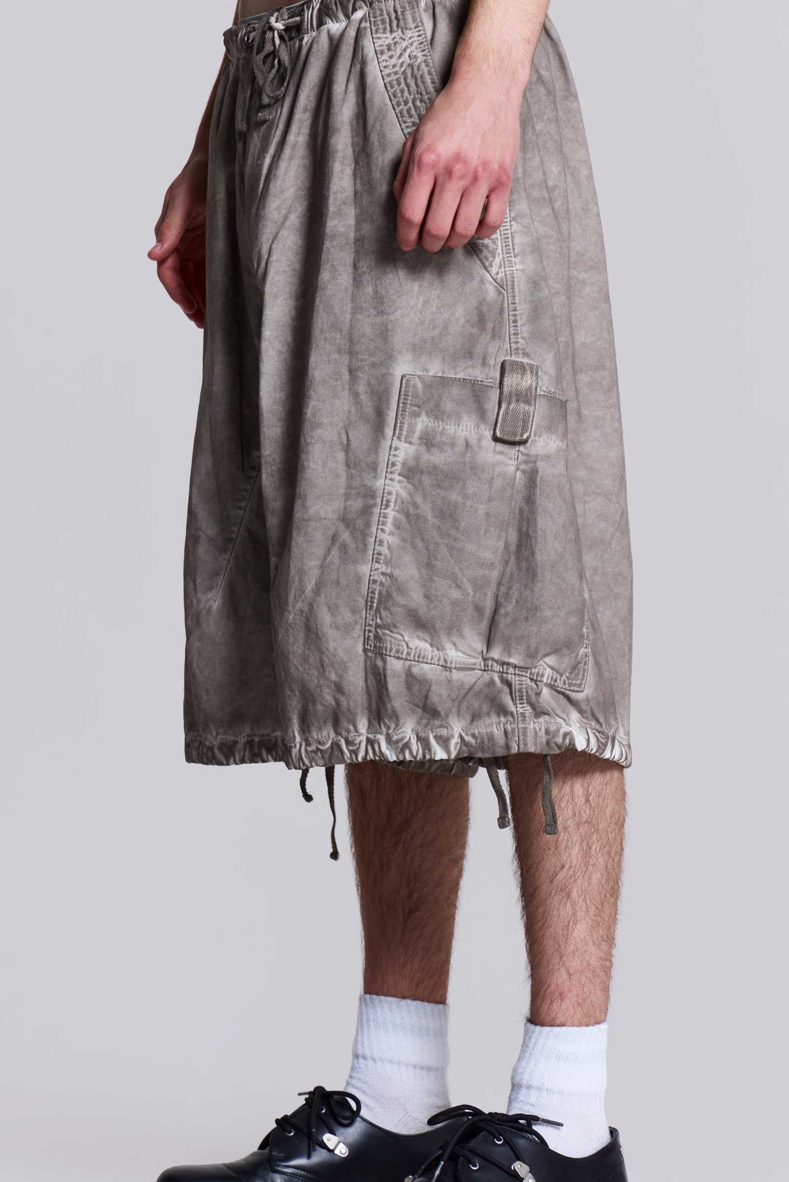 Shop Stone Oil Wash Parachute Baggy Shorts | Jaded London | Clothing