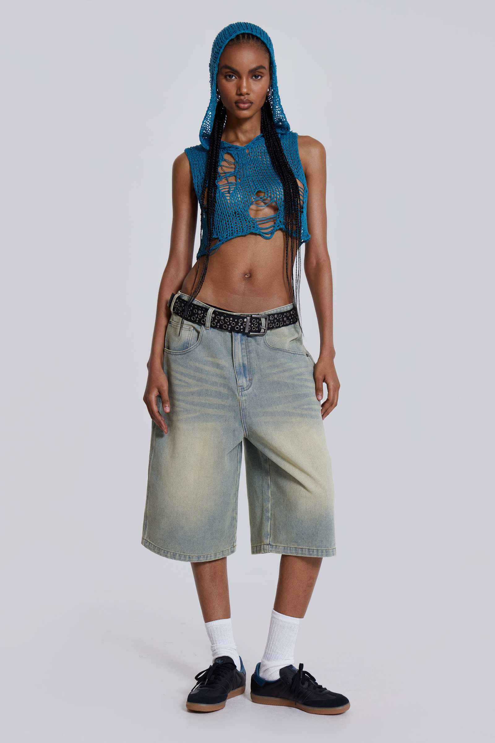 Shop Light Wash Jumbo Jorts | Jaded London | Clothing