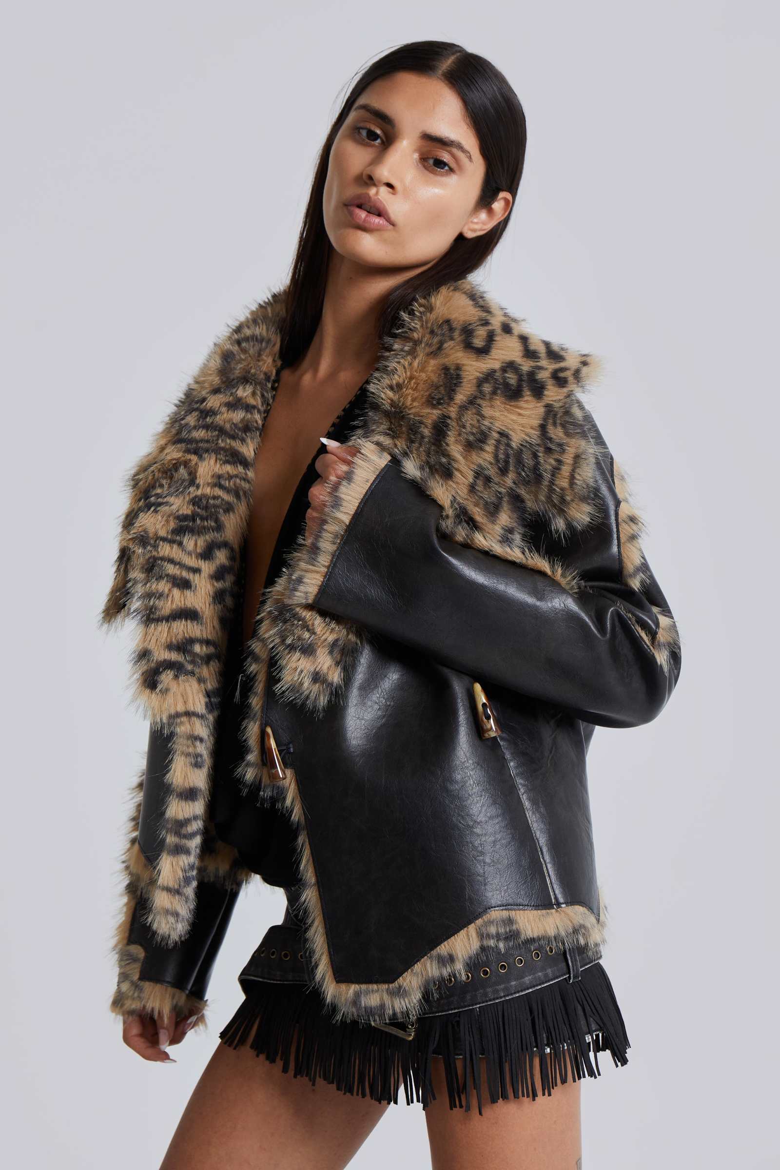 Shop Seone Faux Fur Jacket | Jaded London | Clothing