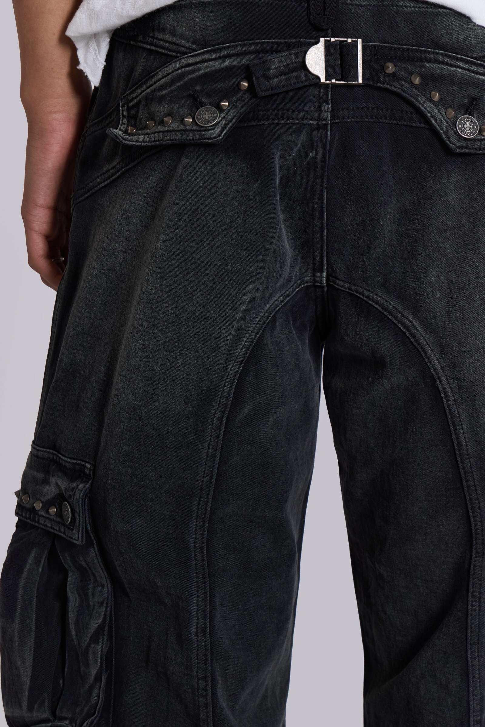 Sun Faded Black Trooper Cargo Pants | Jaded London | Clothing