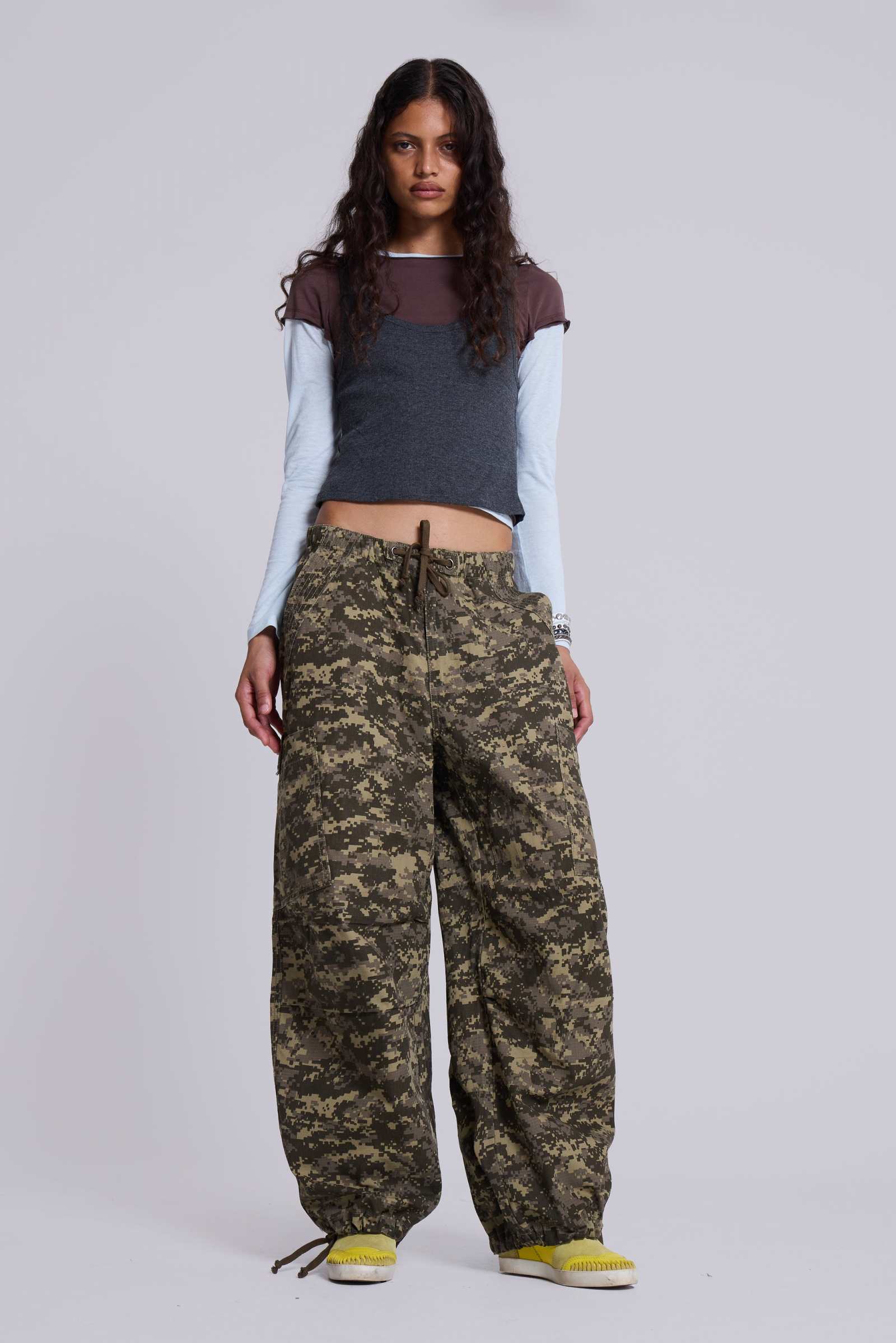 Digi Camo Ripstop Parachute Pants | Jaded London | Clothing