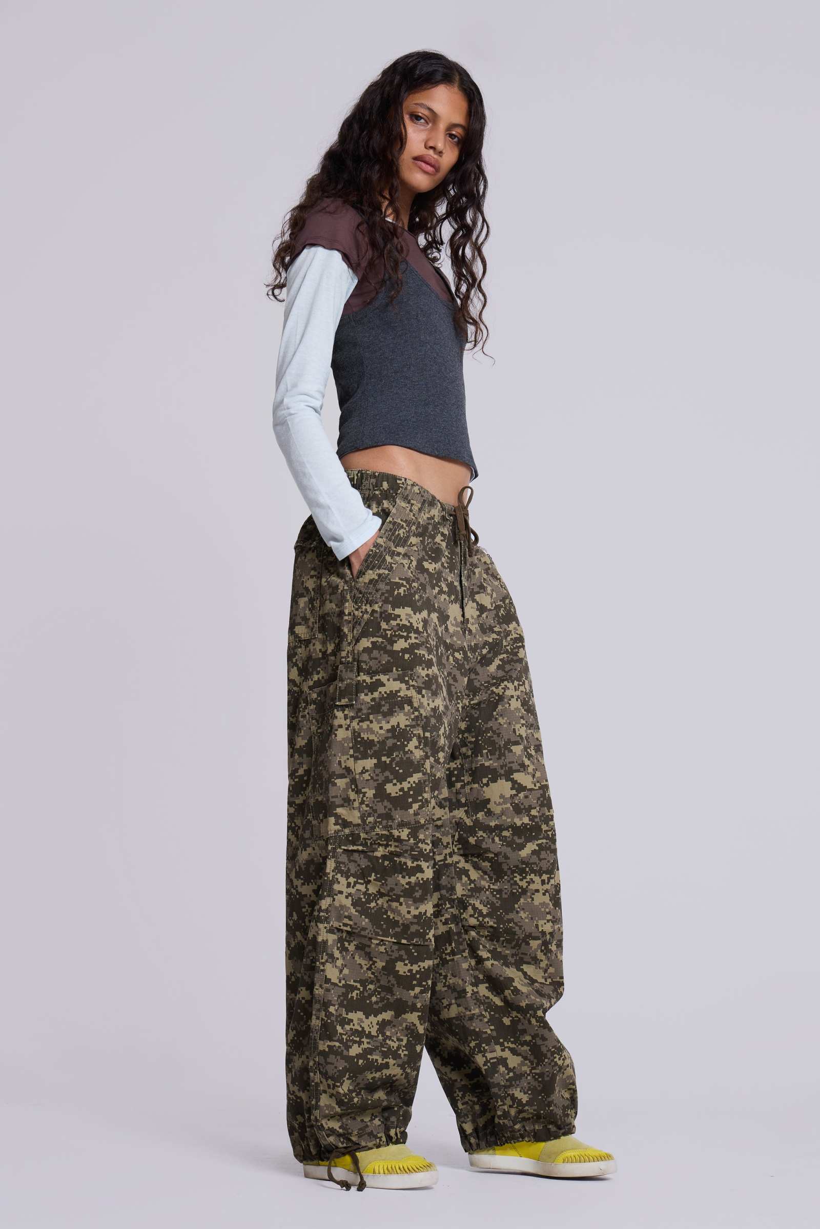 Digi Camo Ripstop Parachute Pants | Jaded London | Clothing