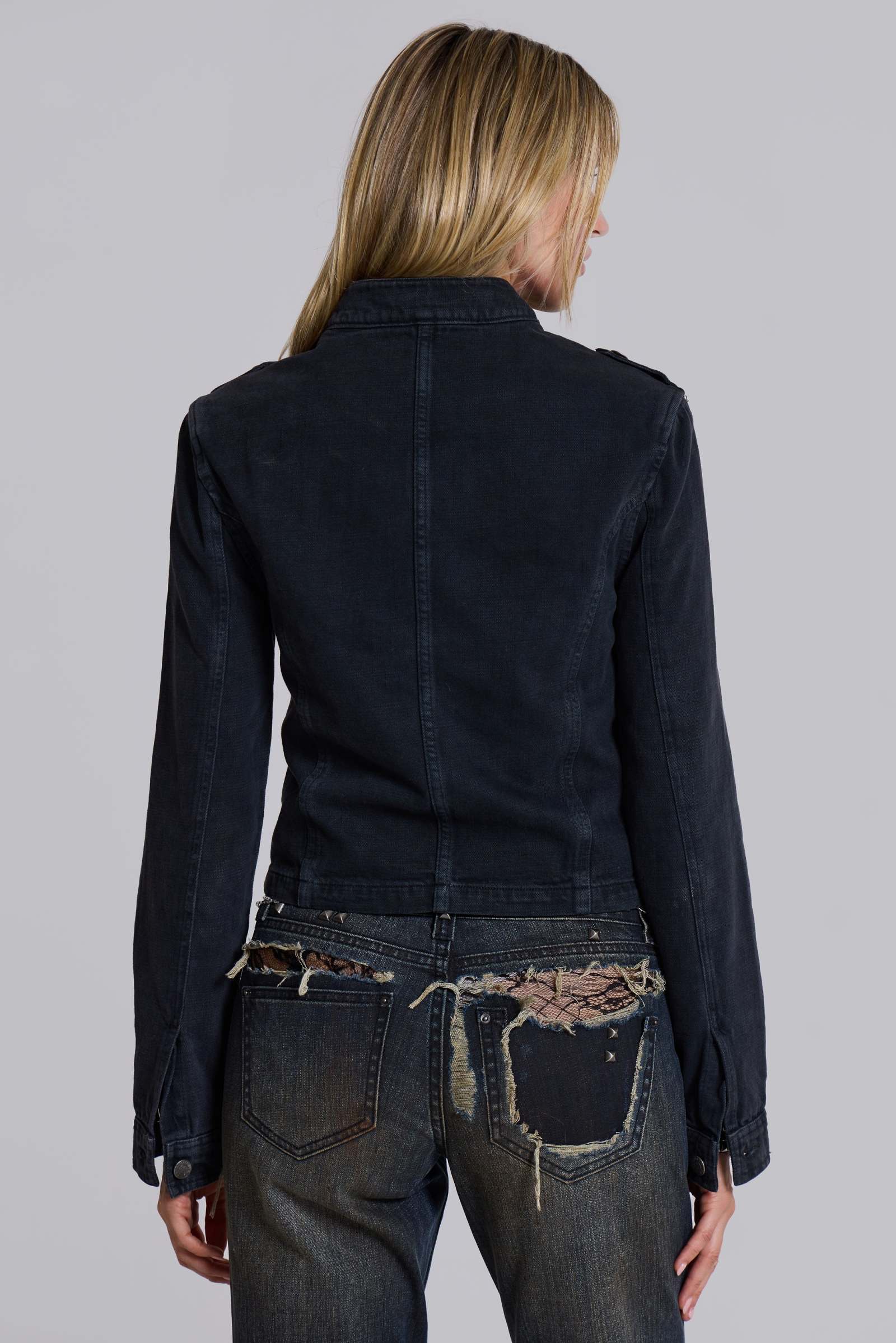 Washed Black Rebel Jacket | Jaded London | Clothing