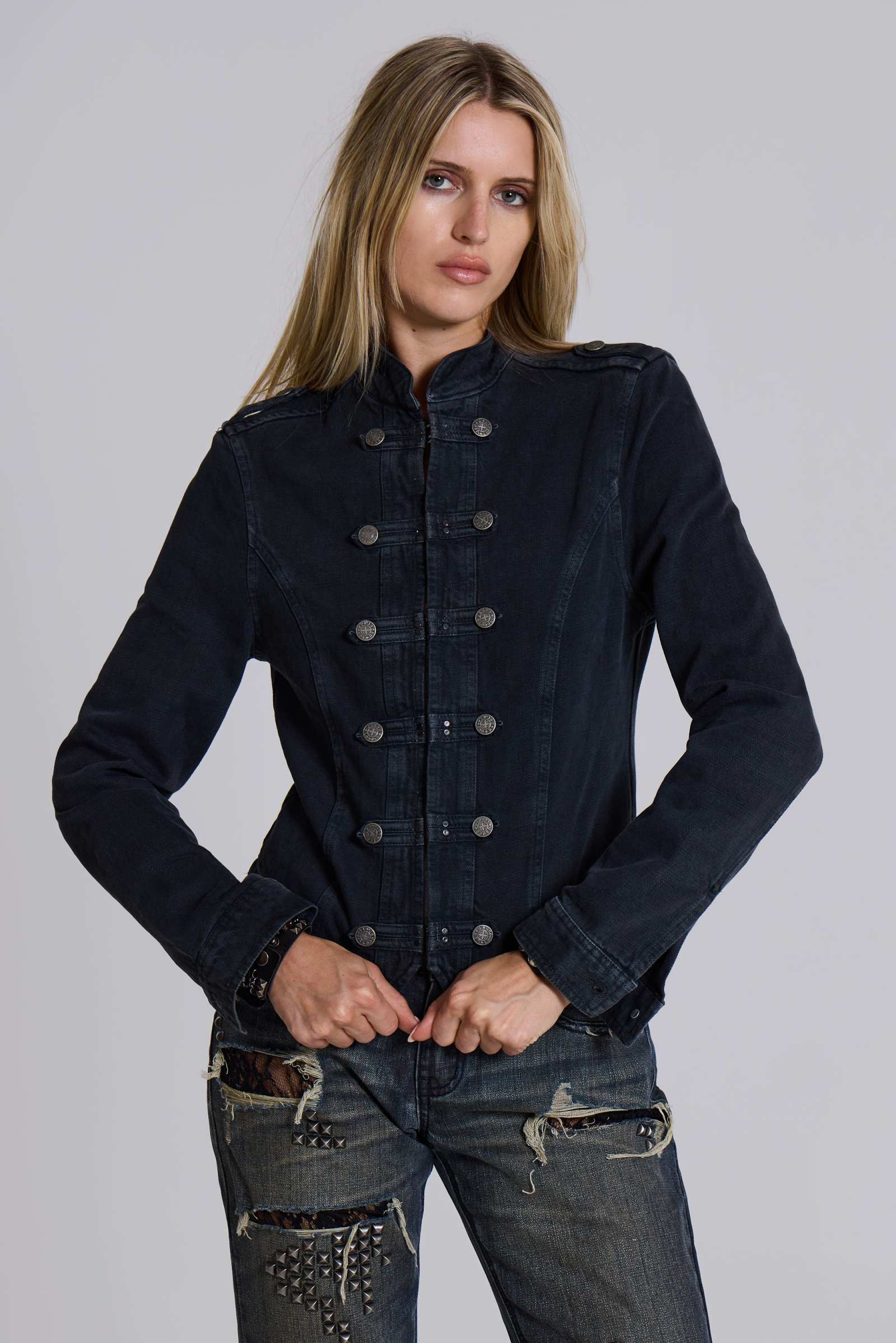 Washed Black Rebel Jacket | Jaded London | Clothing