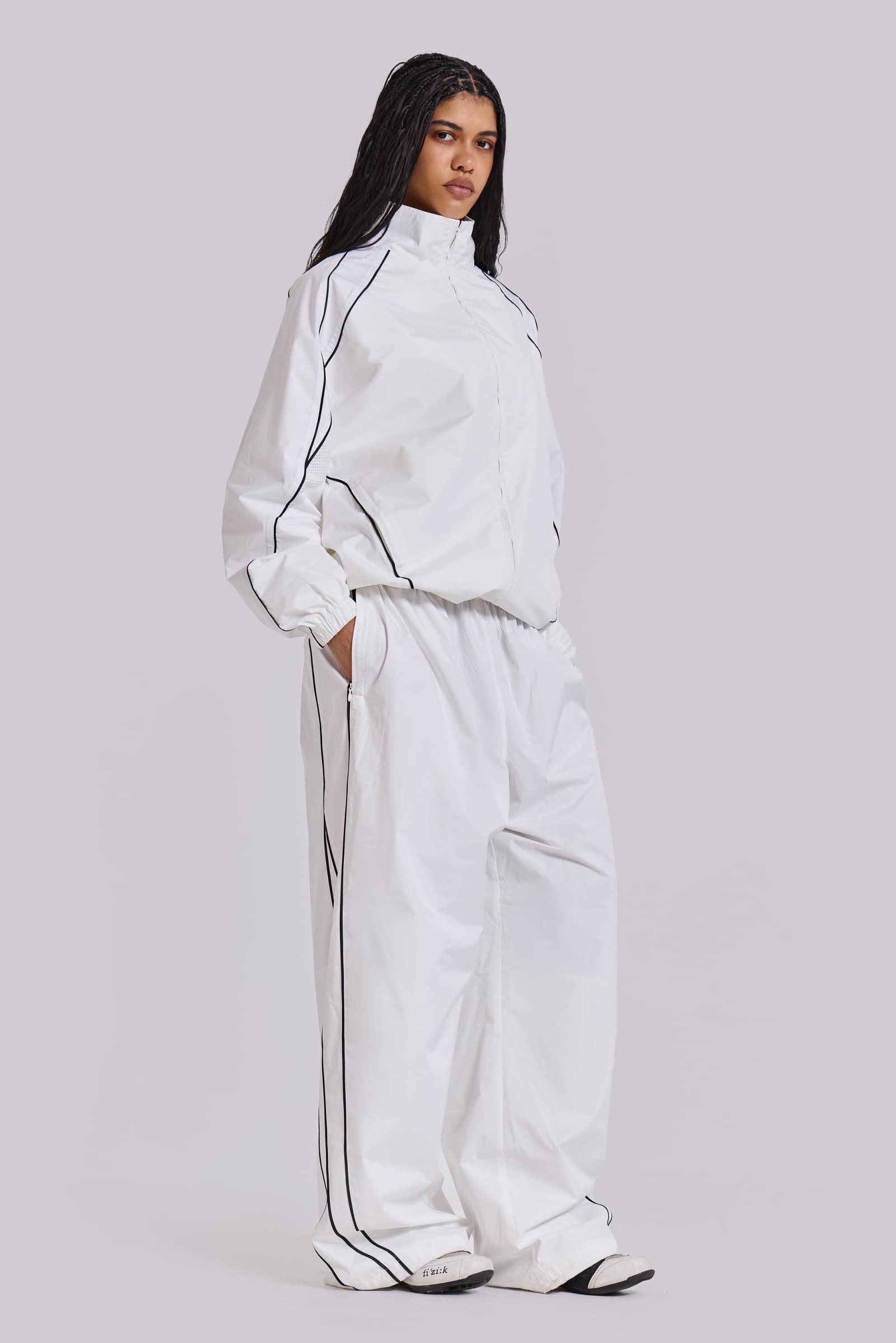 White Vapor Tracksuit Top | Jaded London | Clothing