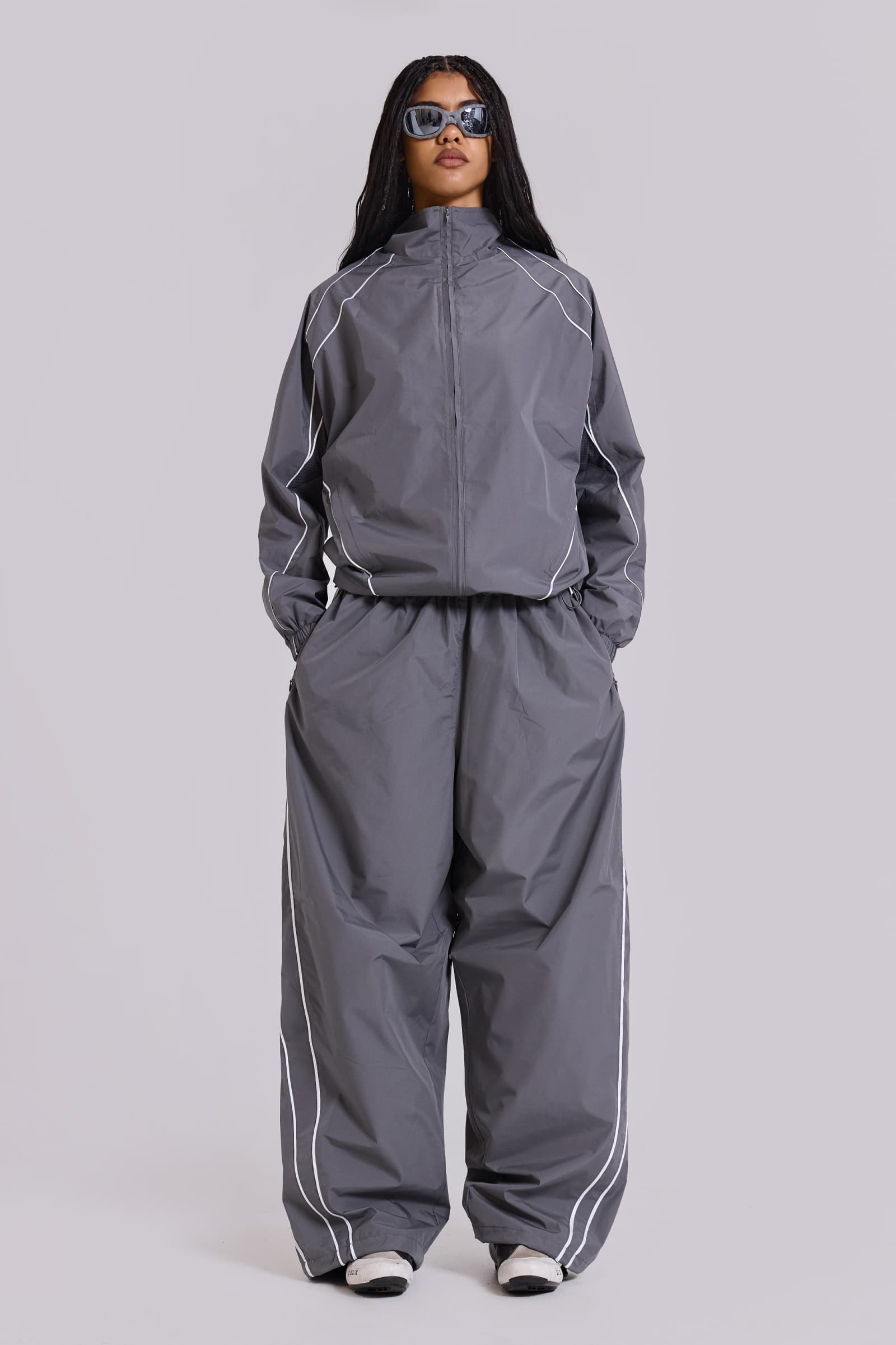 Grey Vapor Tracksuit Top | Jaded London | Clothing