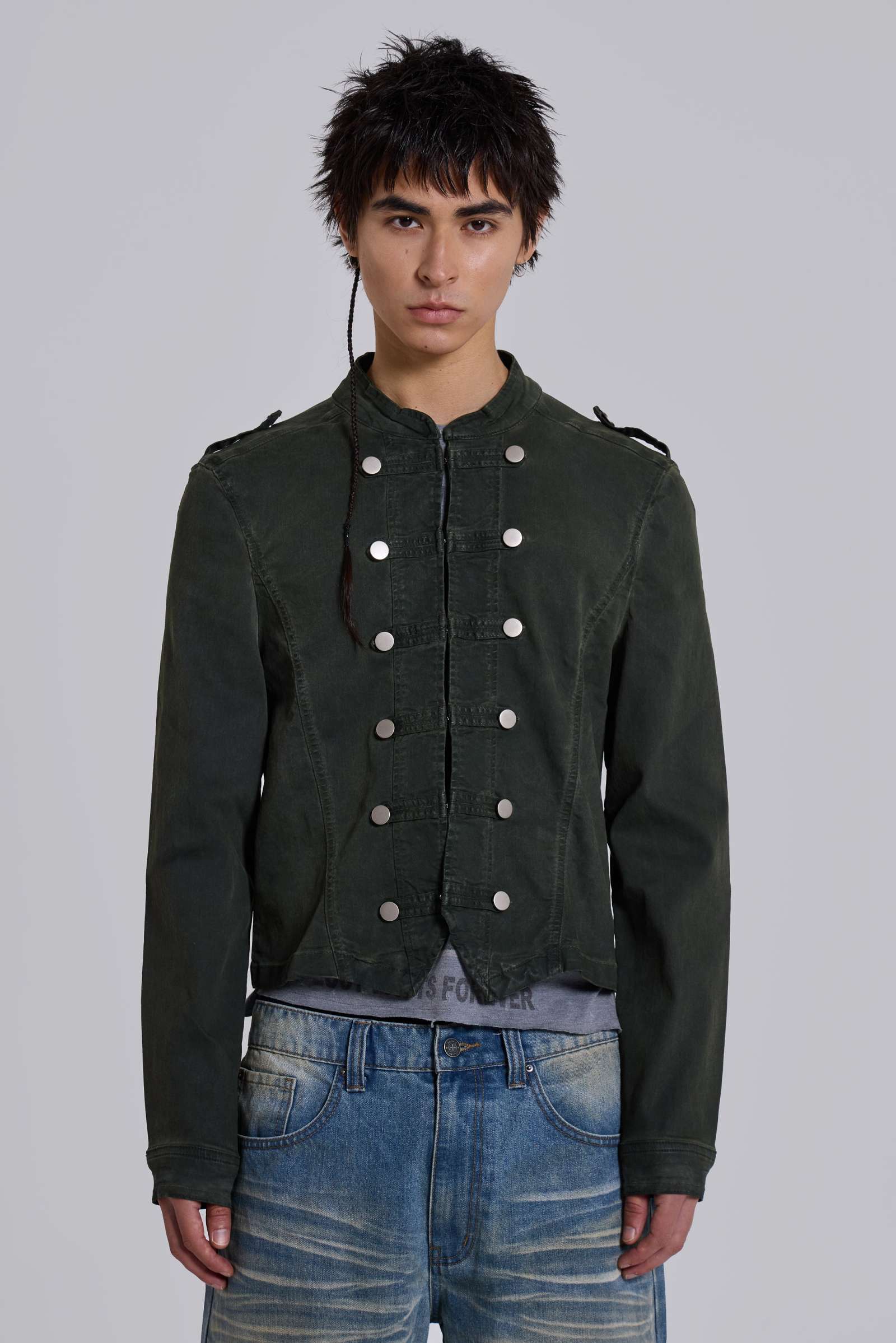 Rebel Military Jacket in Khaki | Jaded London | Clothing