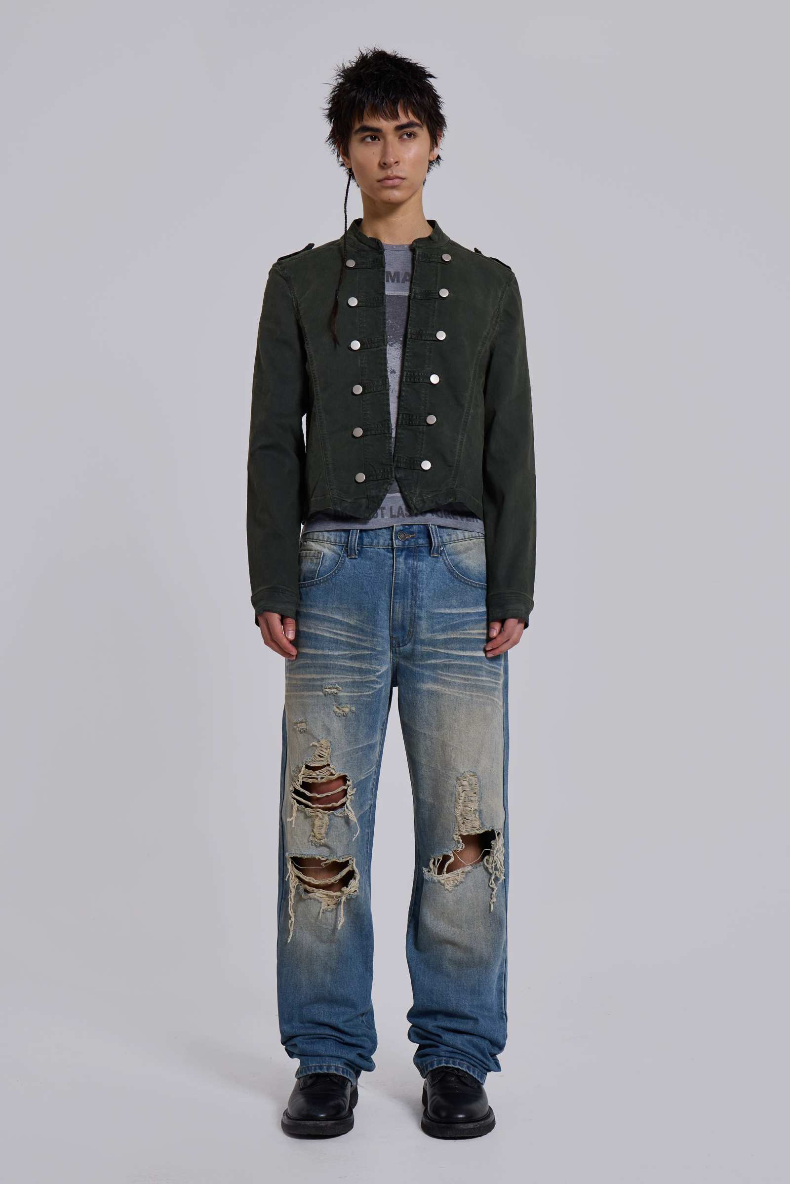 Rebel Military Jacket in Khaki | Jaded London | Clothing