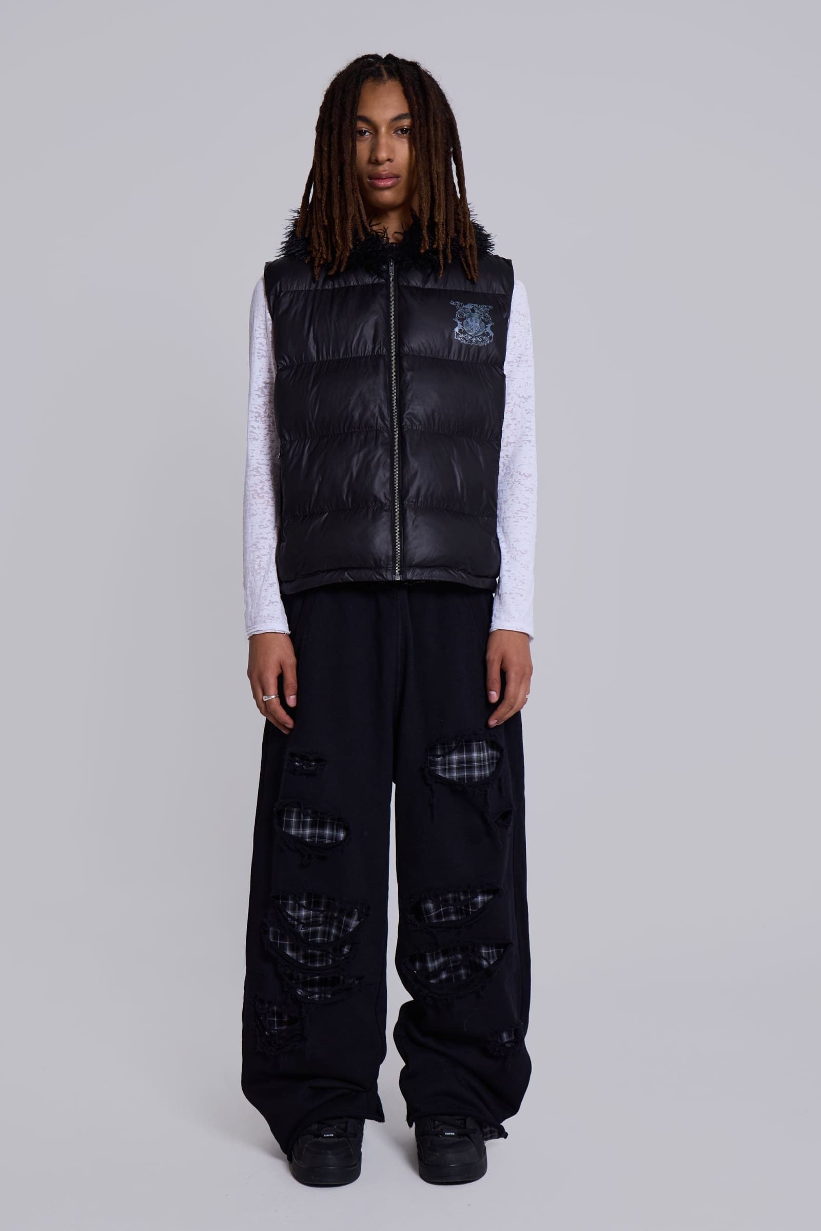 Check Layered Monster Joggers | Jaded London | Clothing