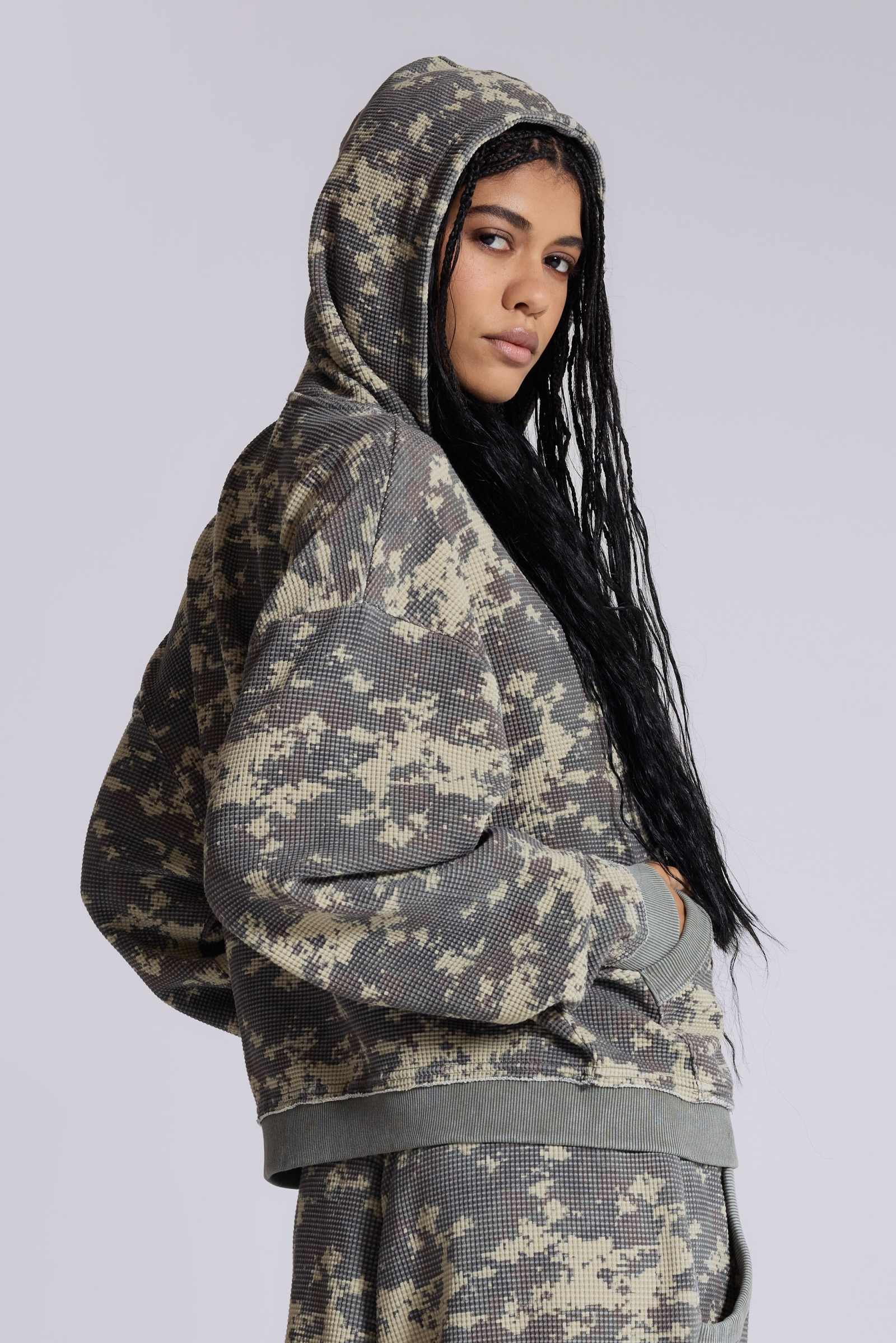 Digi Camo Waffle Hoodie | Jaded London | Clothing