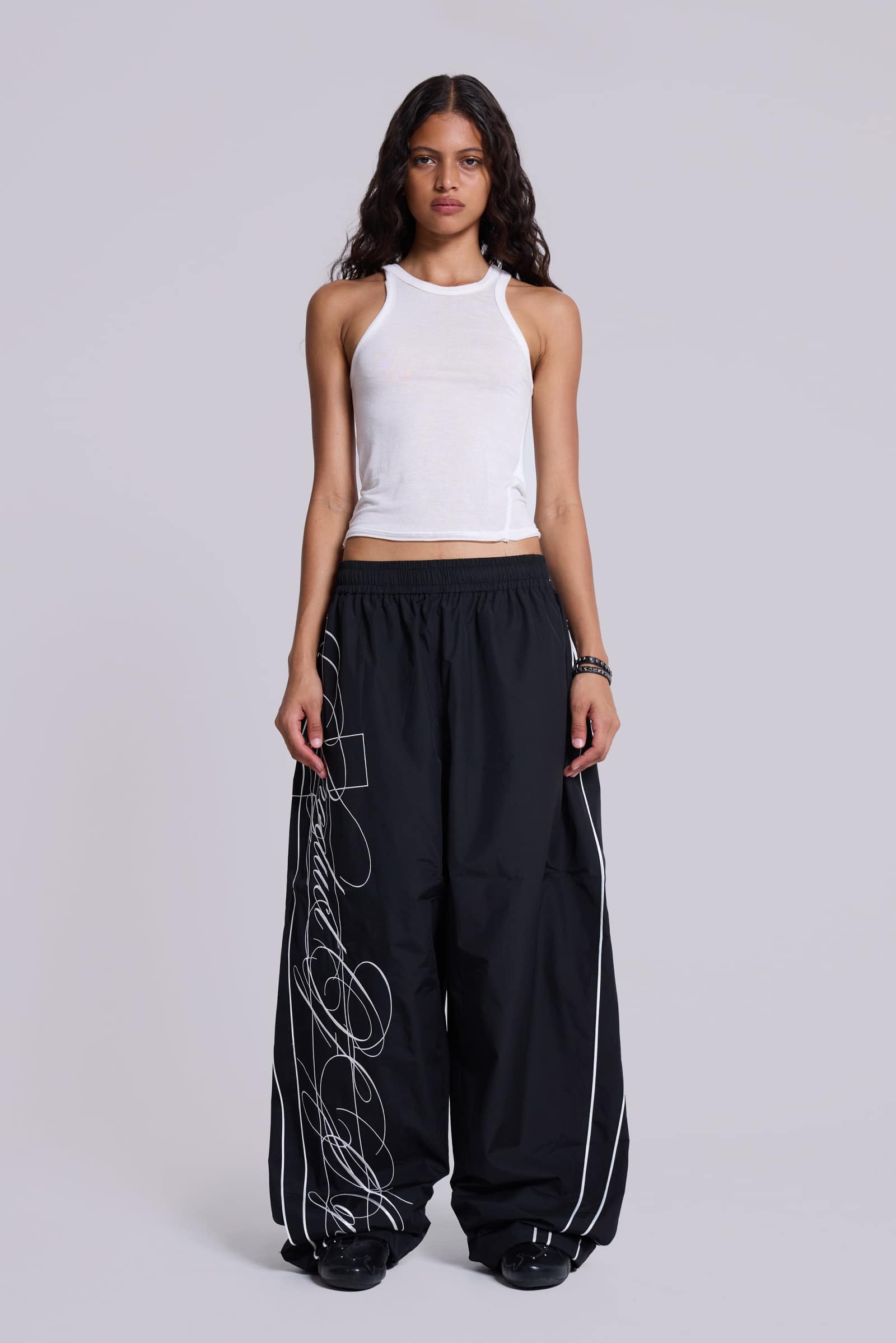 P.O.A. Black Vapor Tracksuit Bottoms | Jaded London | Clothing
