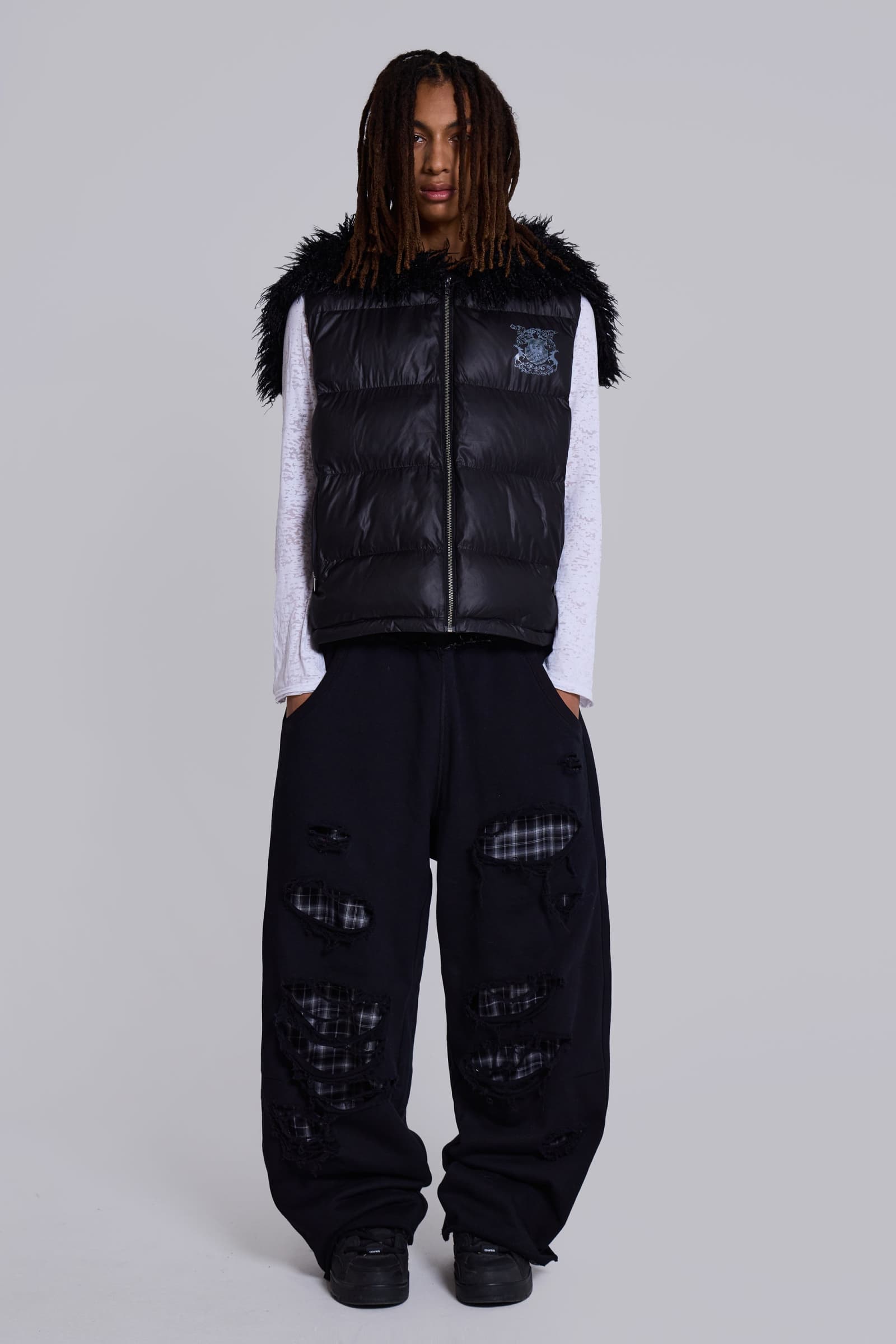 Check Layered Monster Joggers | Jaded London | Clothing