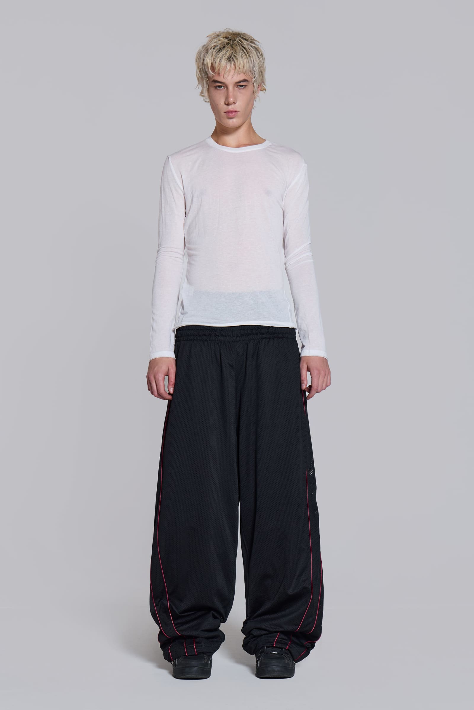Black Mesh Vapor Tracksuit Bottoms | Jaded London | Clothing