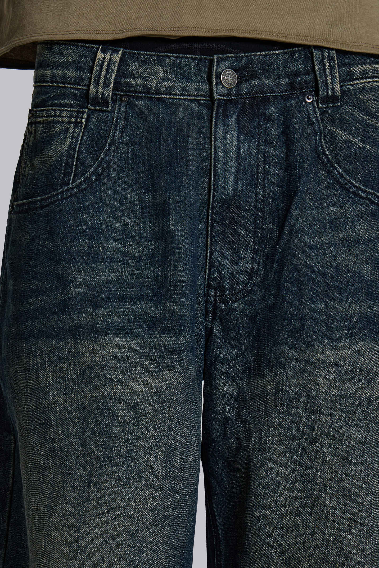 Mid Blue Slub Colossus Jeans | Jaded London | Clothing