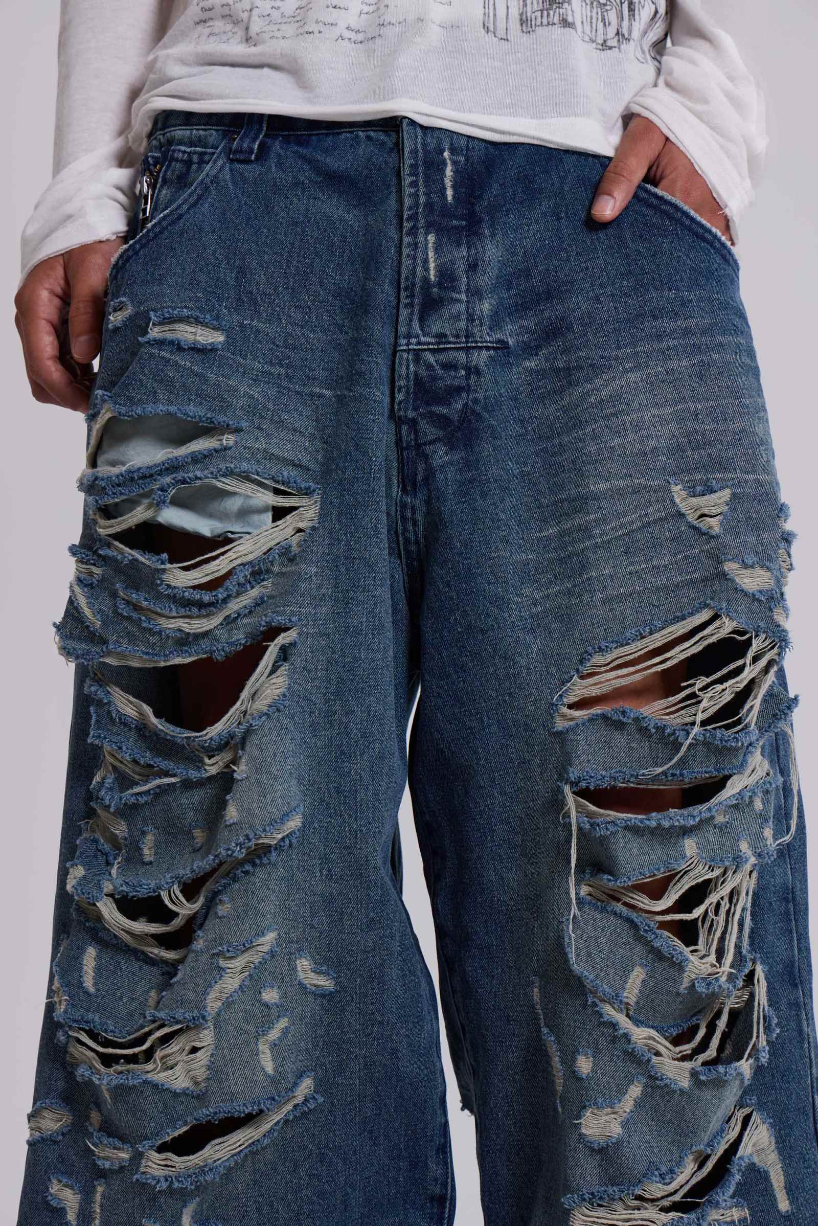 Destroyed XL Colossus Jeans | Jaded London | Clothing