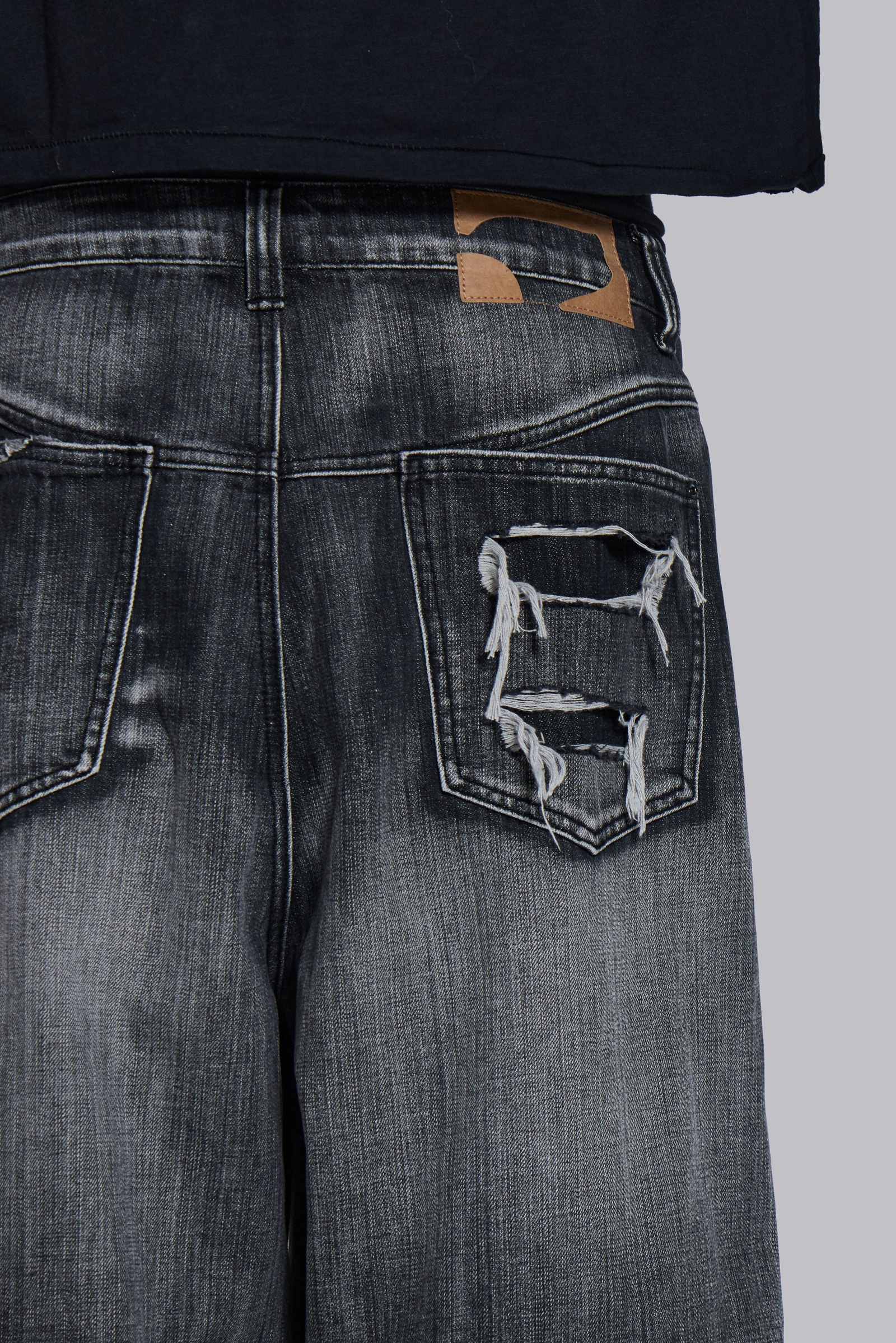 Black Eroded XL Colossus Jeans | Jaded London | Clothing