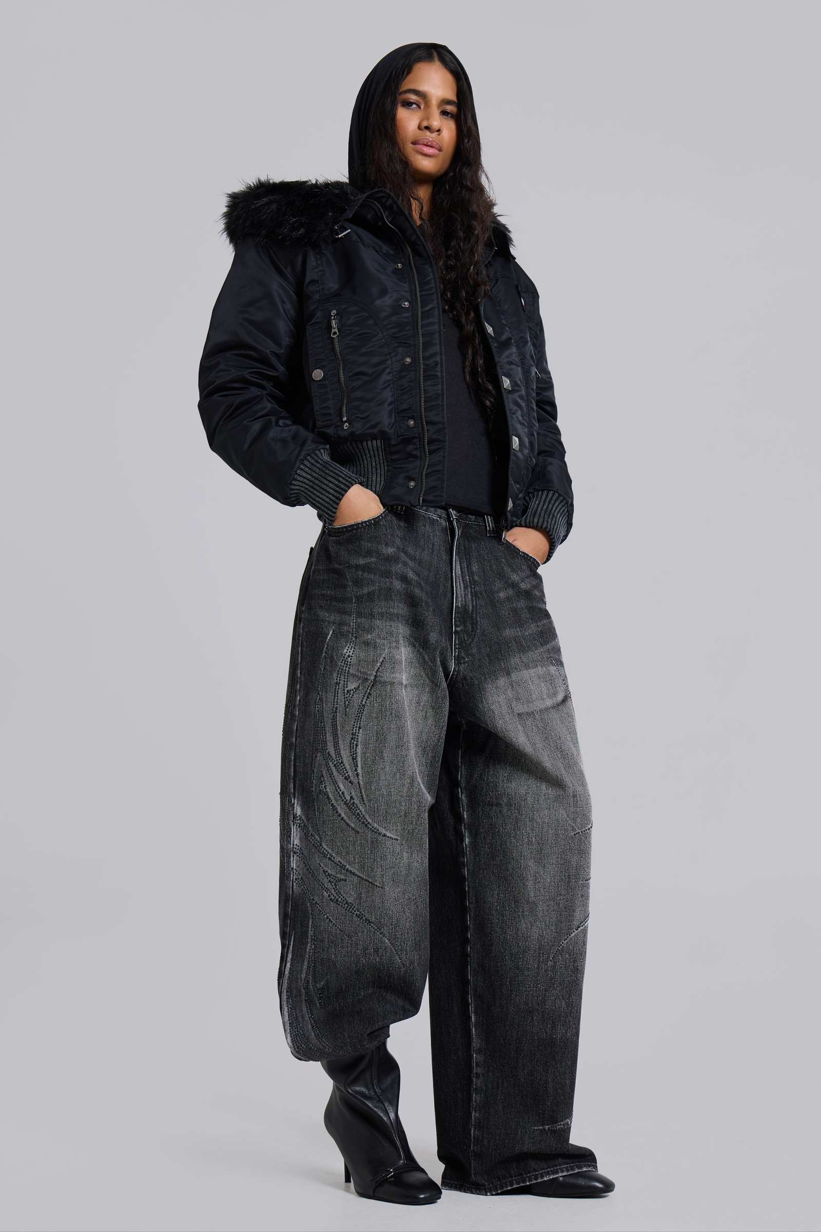 Black Jewel Blade XL Colossus Jeans | Jaded London