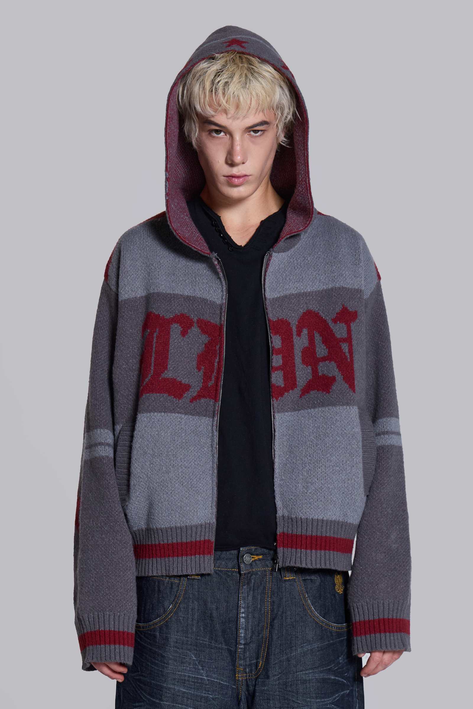 LDN Knitted Zip-Up Hoodie | Jaded London | Clothing
